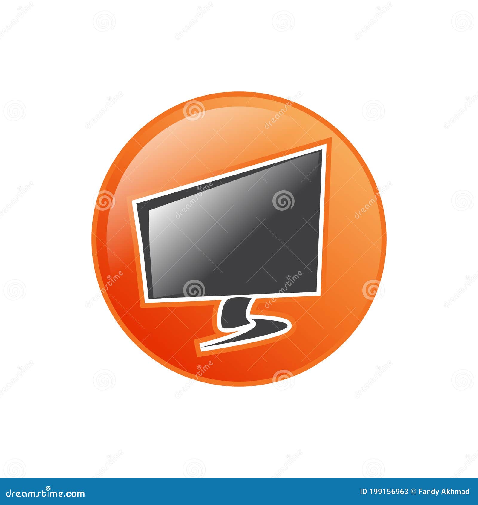 Creative Screen Computer on Circle for Pc Repair Logo Vector Design ...