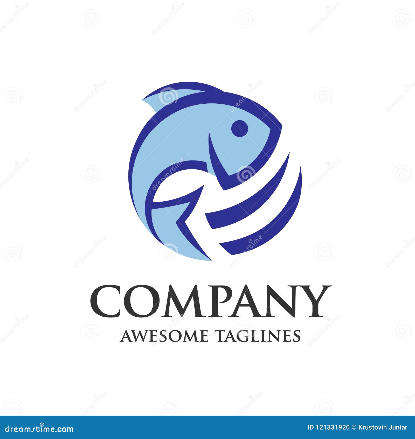 Creative Sea Fish Circle Logo Stock Vector - Illustration of outline ...