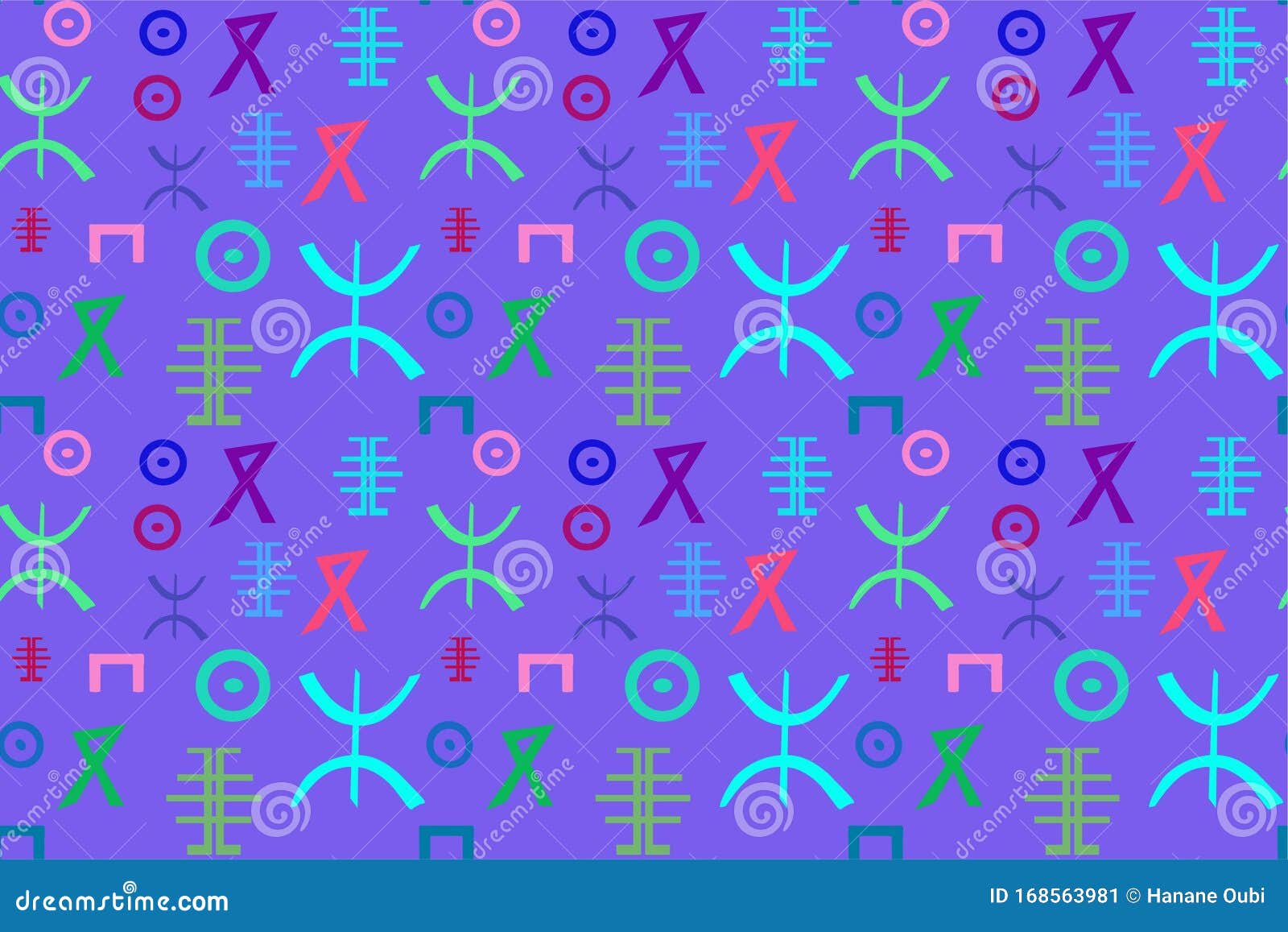 Seamless Berber Alphabet Pattern, Signs Elements, Vector Illustration ...
