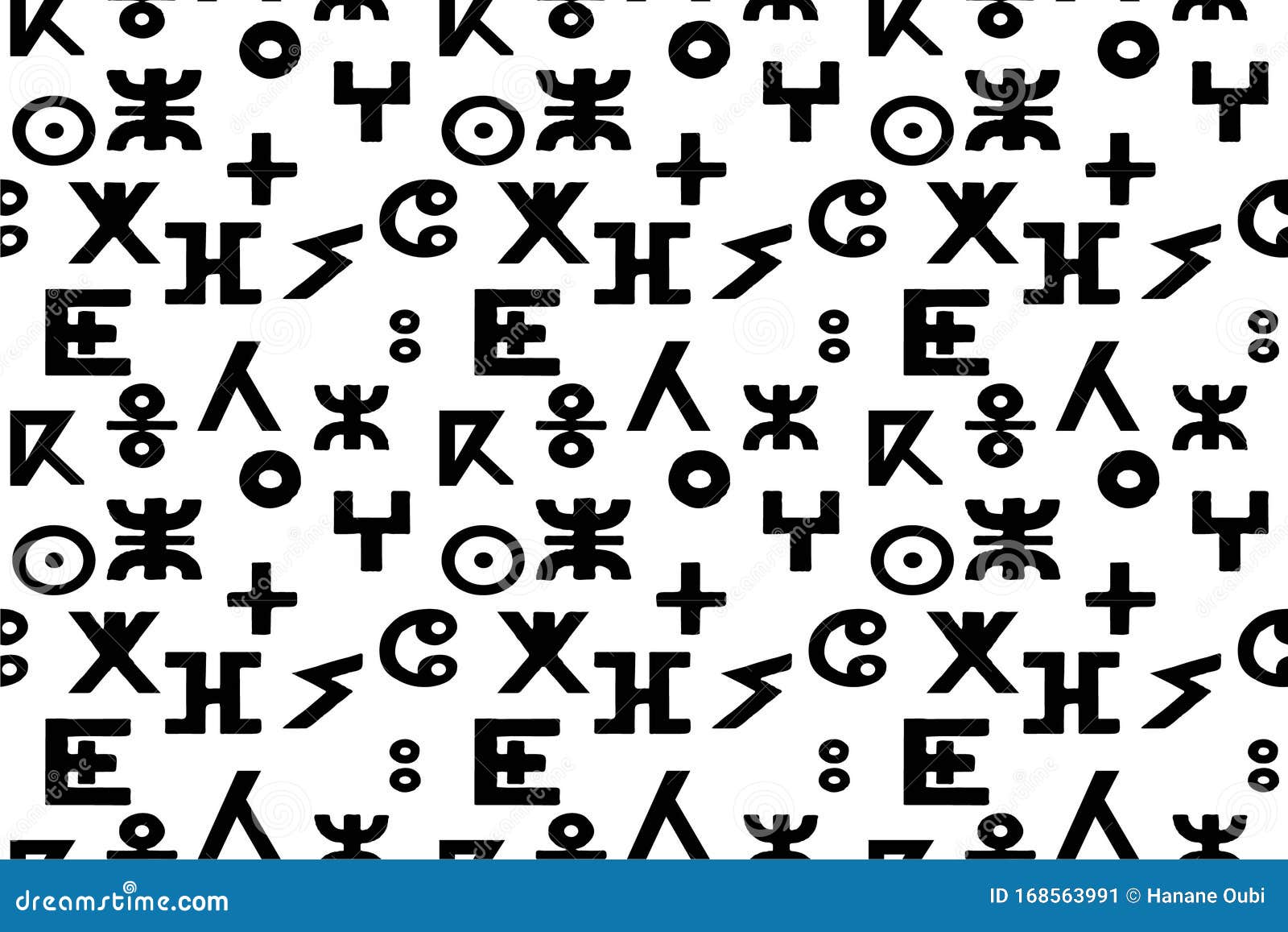 Seamless Berber Alphabet Pattern, Signs Elements, Vector Illustration ...