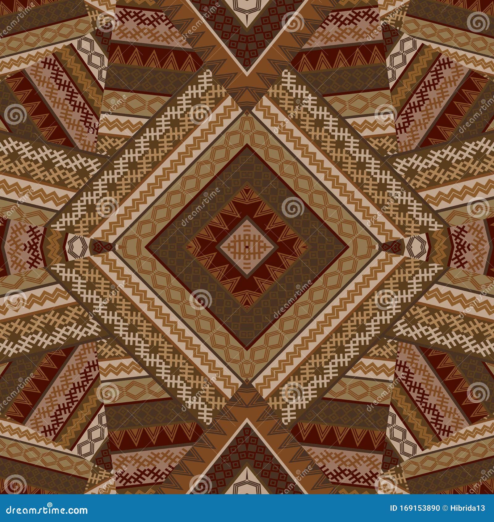 Creative Seamless Patchwork Pattern with African Motifs Stock Vector ...