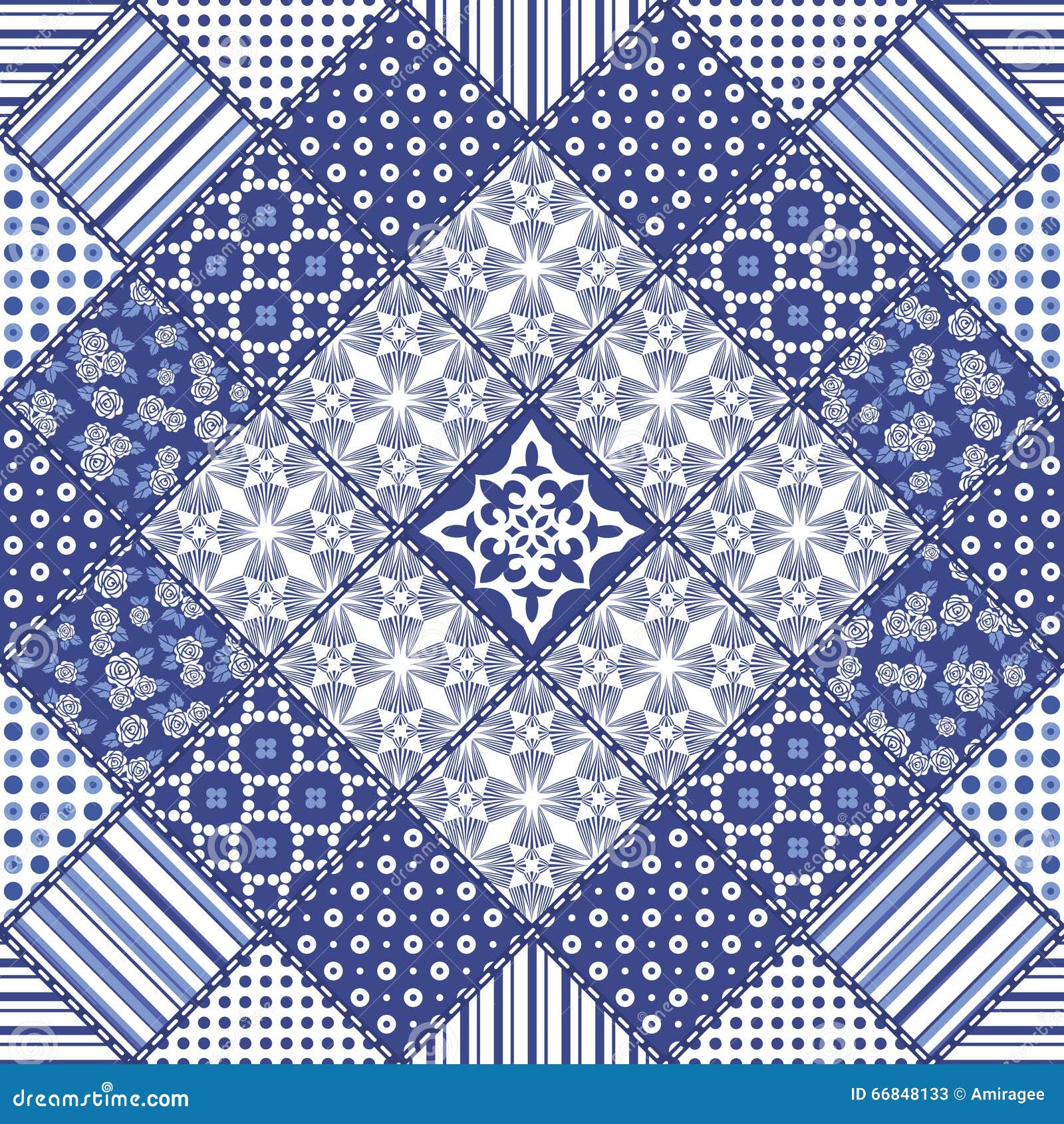 Creative Seamless Patchwork Pattern Stock Vector Illustration Of