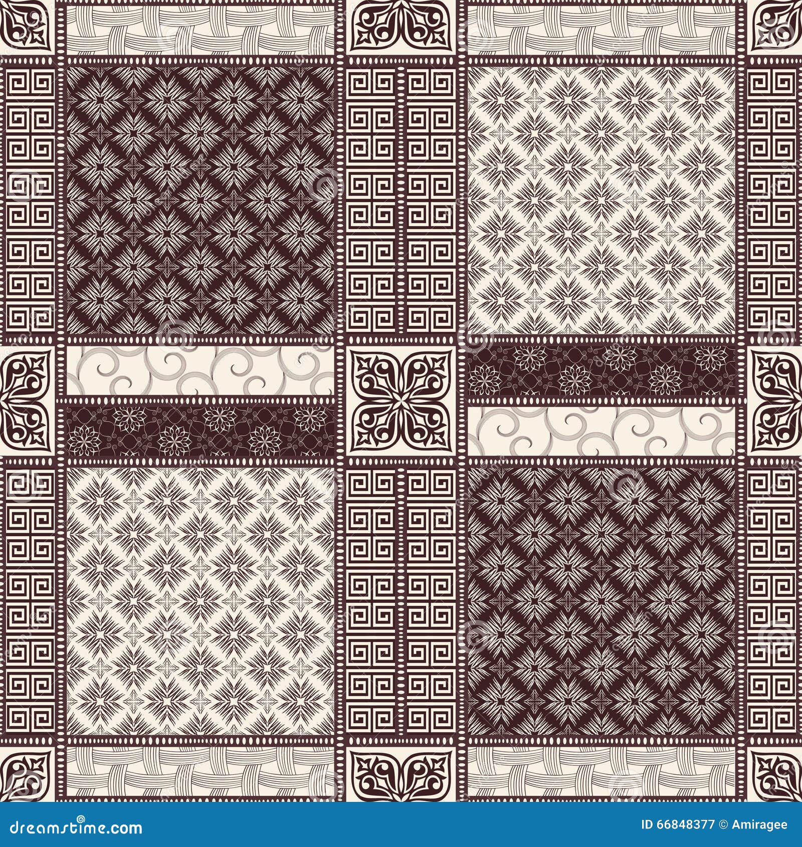 Creative Seamless Patchwork Pattern Stock Vector Illustration Of
