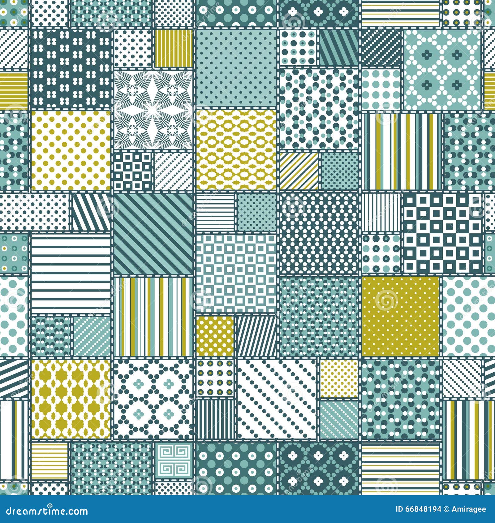 Creative Seamless Patchwork Pattern Stock Vector - Illustration of ...