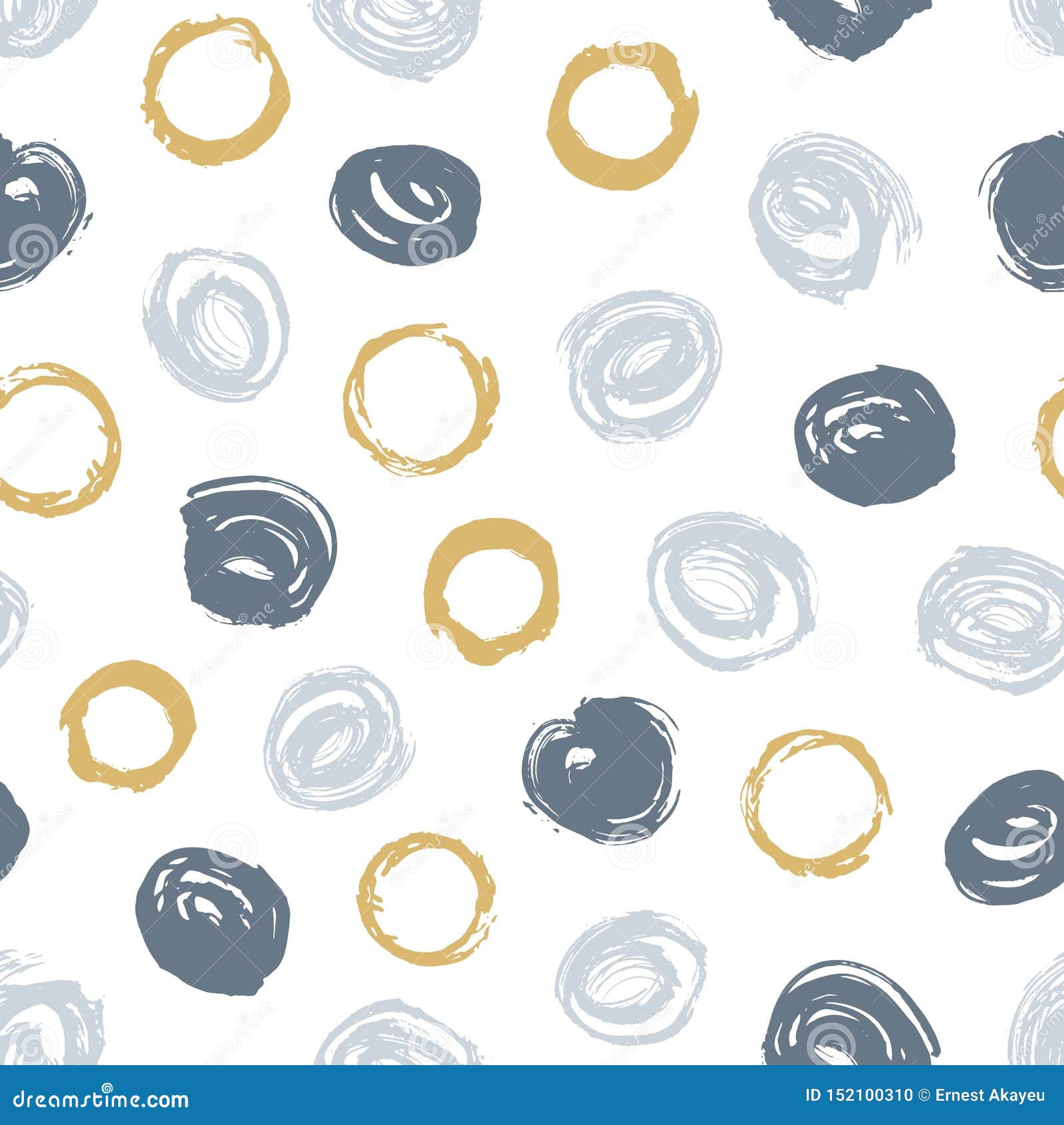 Creative Seamless Pattern with Gray and Brown Round Paint Marks on ...