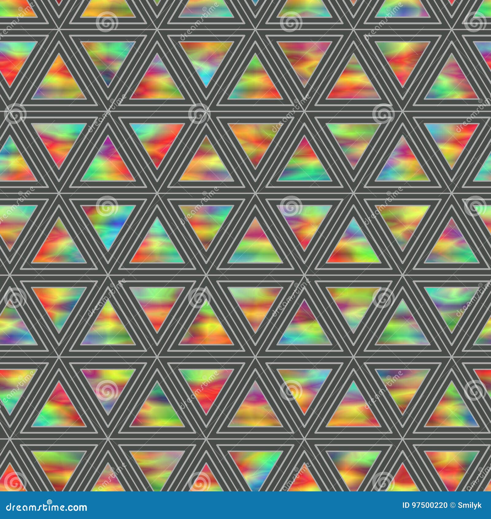 Creative Seamless Pattern of Holographic Triangles of Horizontal Stock ...