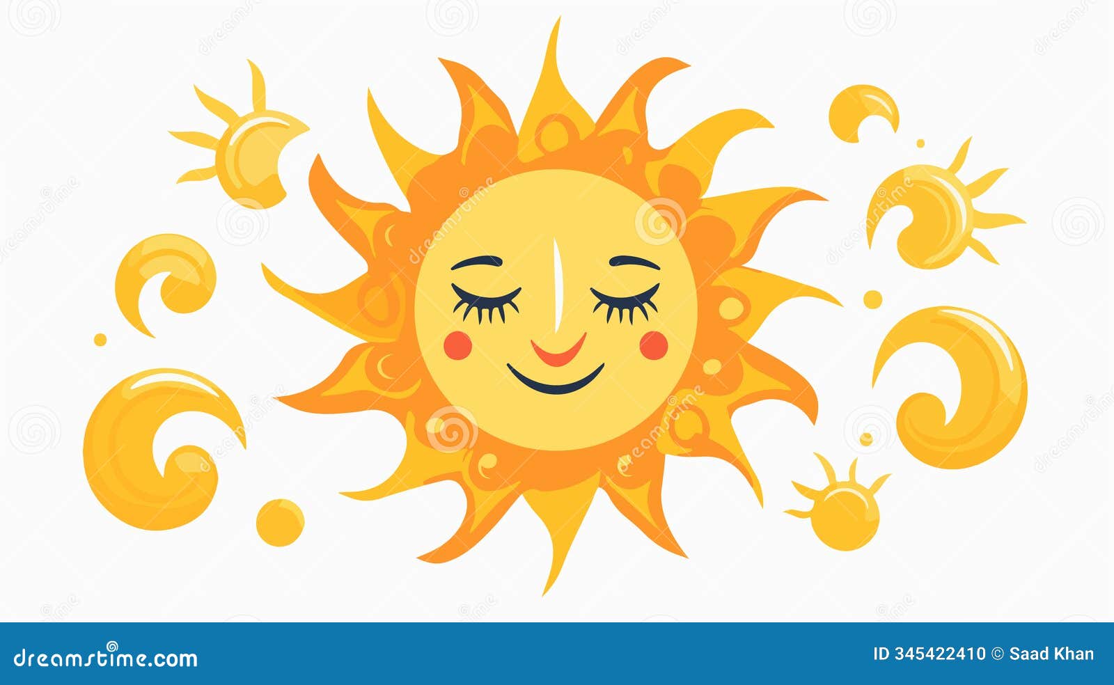 Creative and Seamless Sun Drawing Vector Stock Vector - Illustration of ...