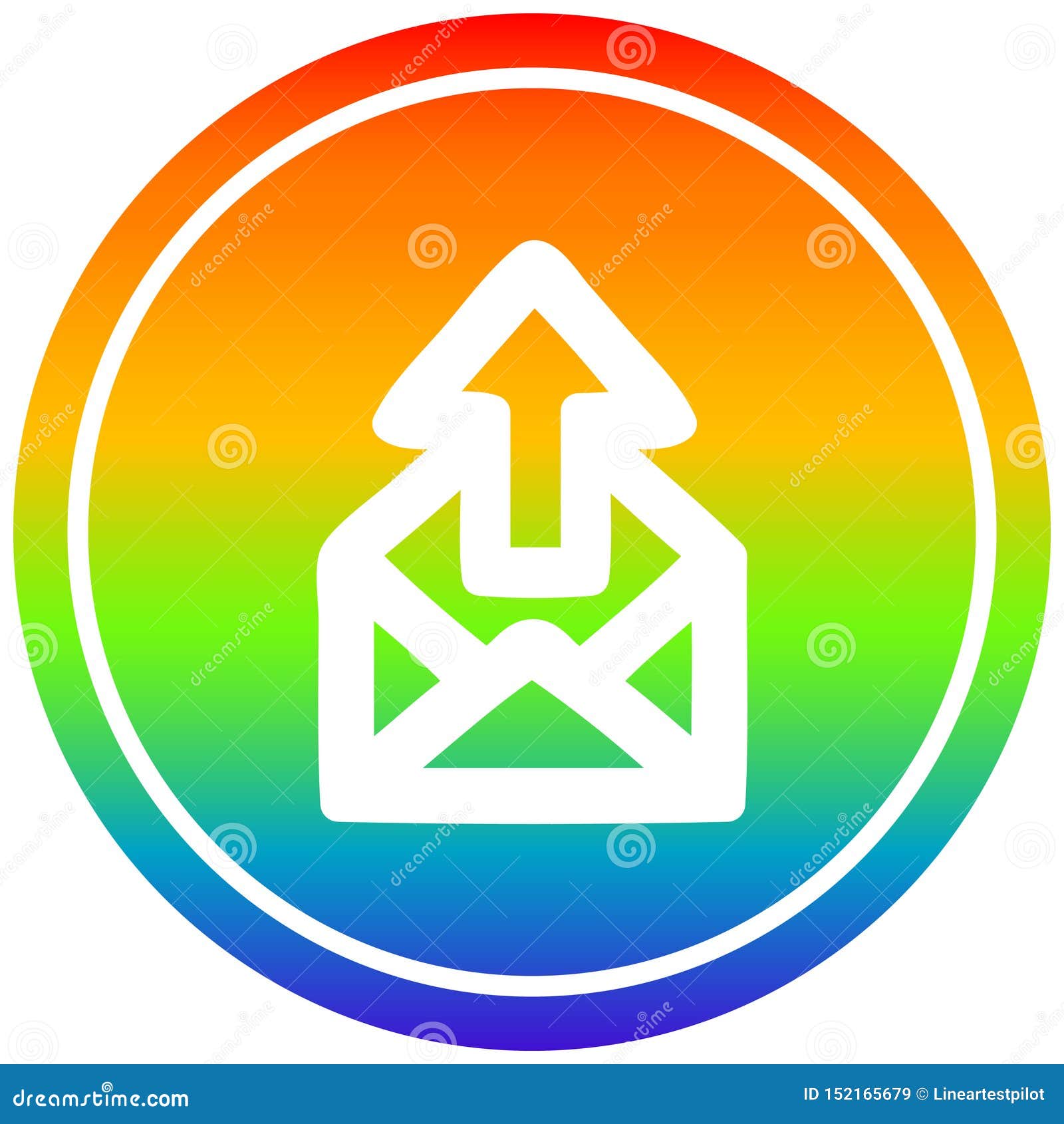 A Creative Send Email Circular in Rainbow Spectrum Stock Vector ...