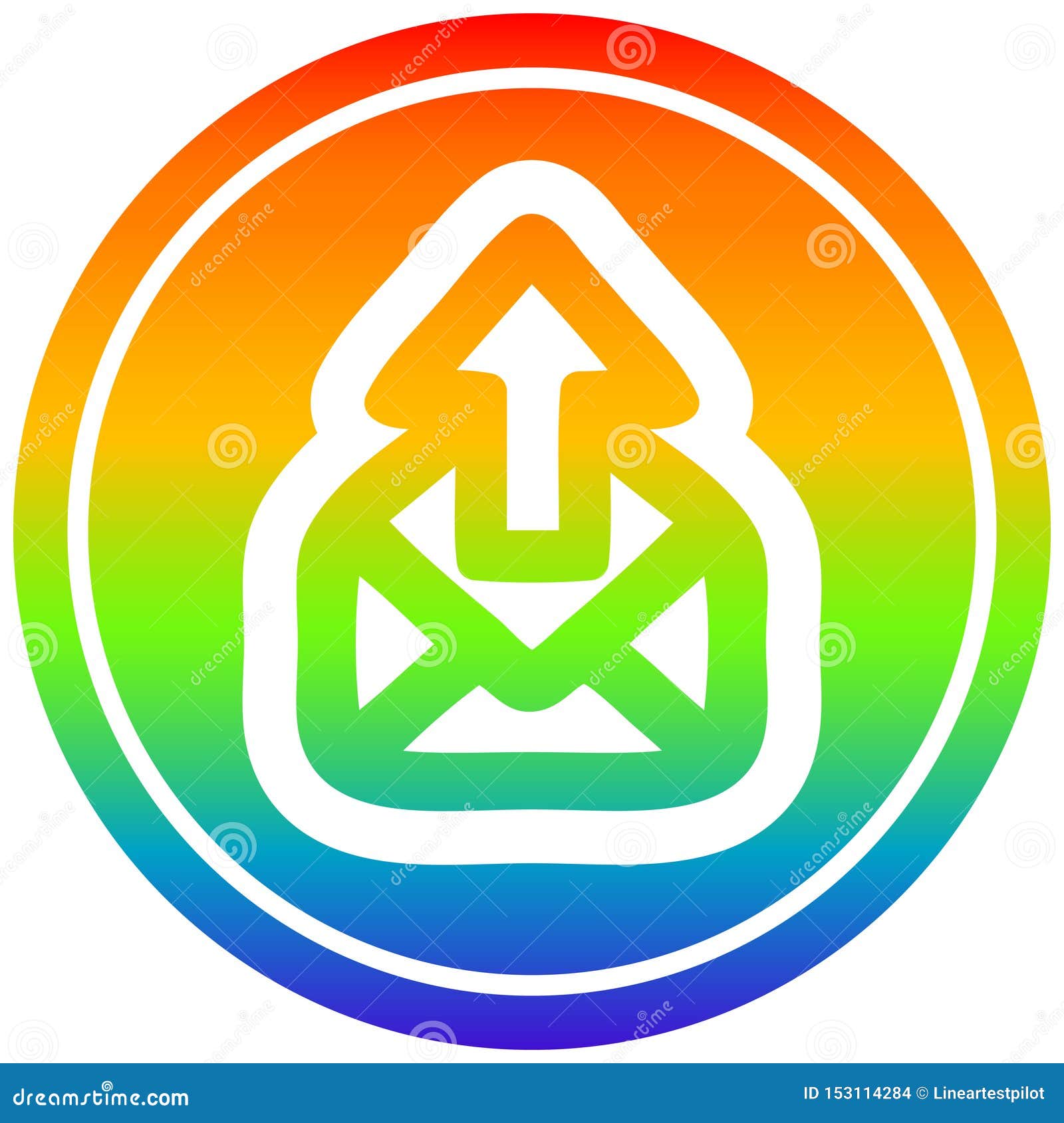 A Creative Send Email Circular in Rainbow Spectrum Stock Vector ...