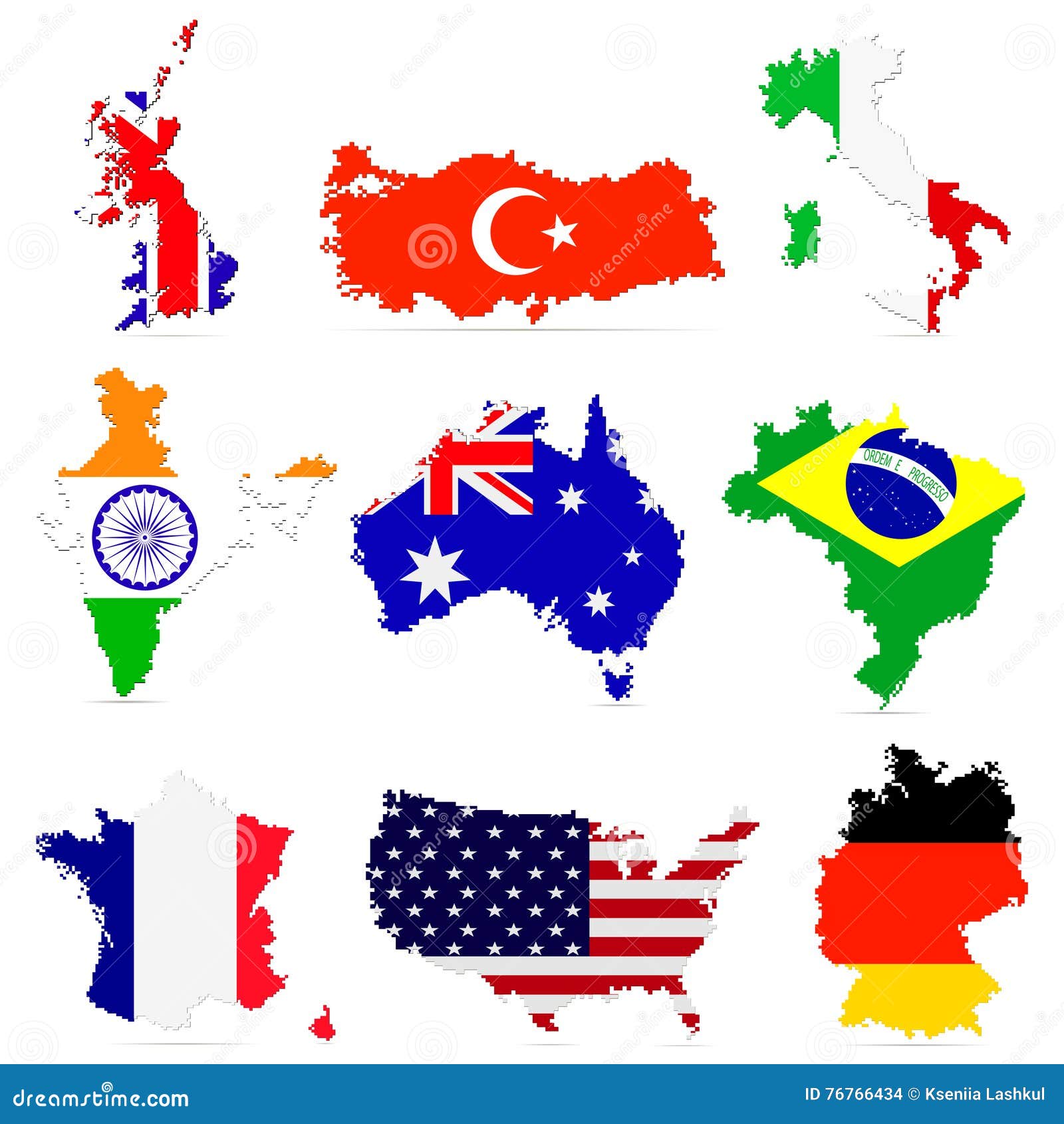Creative Set of Countries Maps Vector Illustration Stock Vector ...