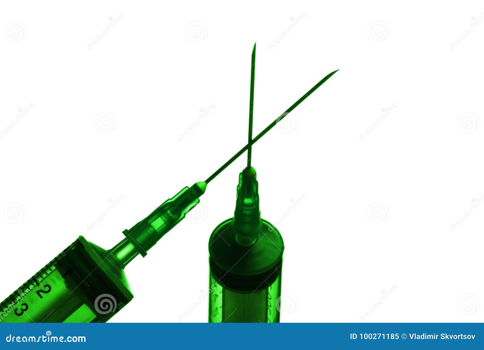 Medical Syringe Needle Isolated On White Macro Stock Image Image Of
