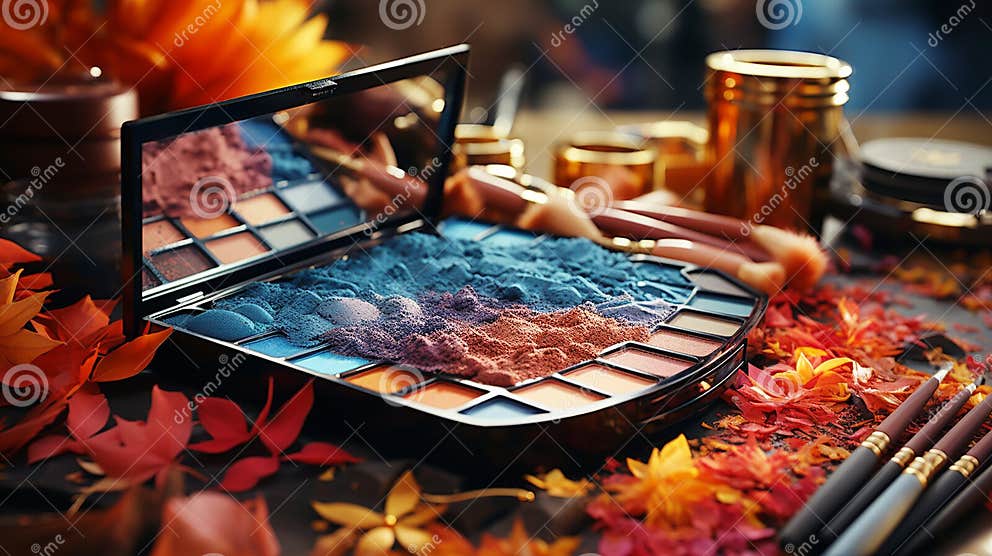 A Creative Set of Make Up Colors Dark Stock Illustration - Illustration ...