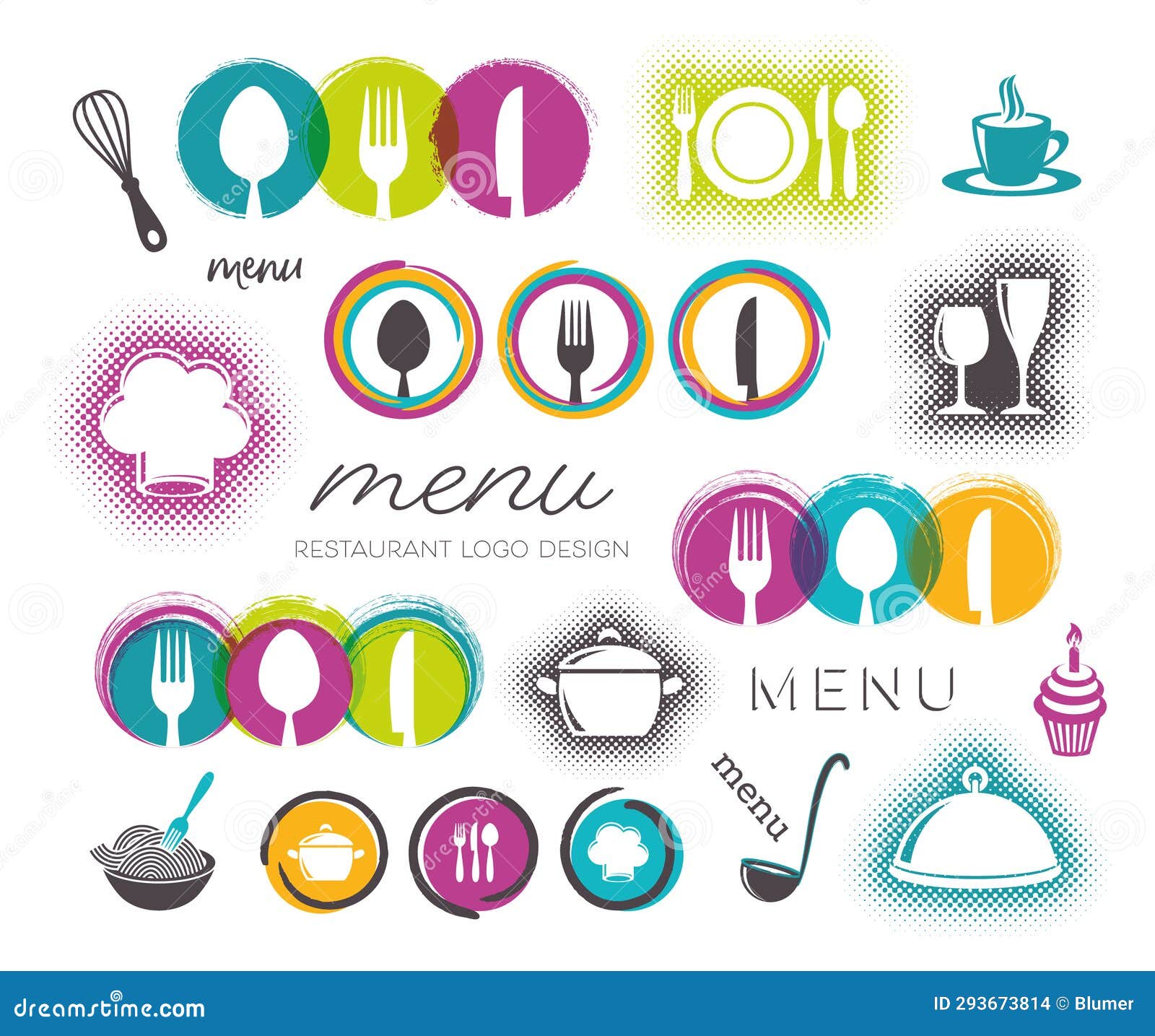 Creative Set of Vector Restaurant Menu Signs Stock Vector ...