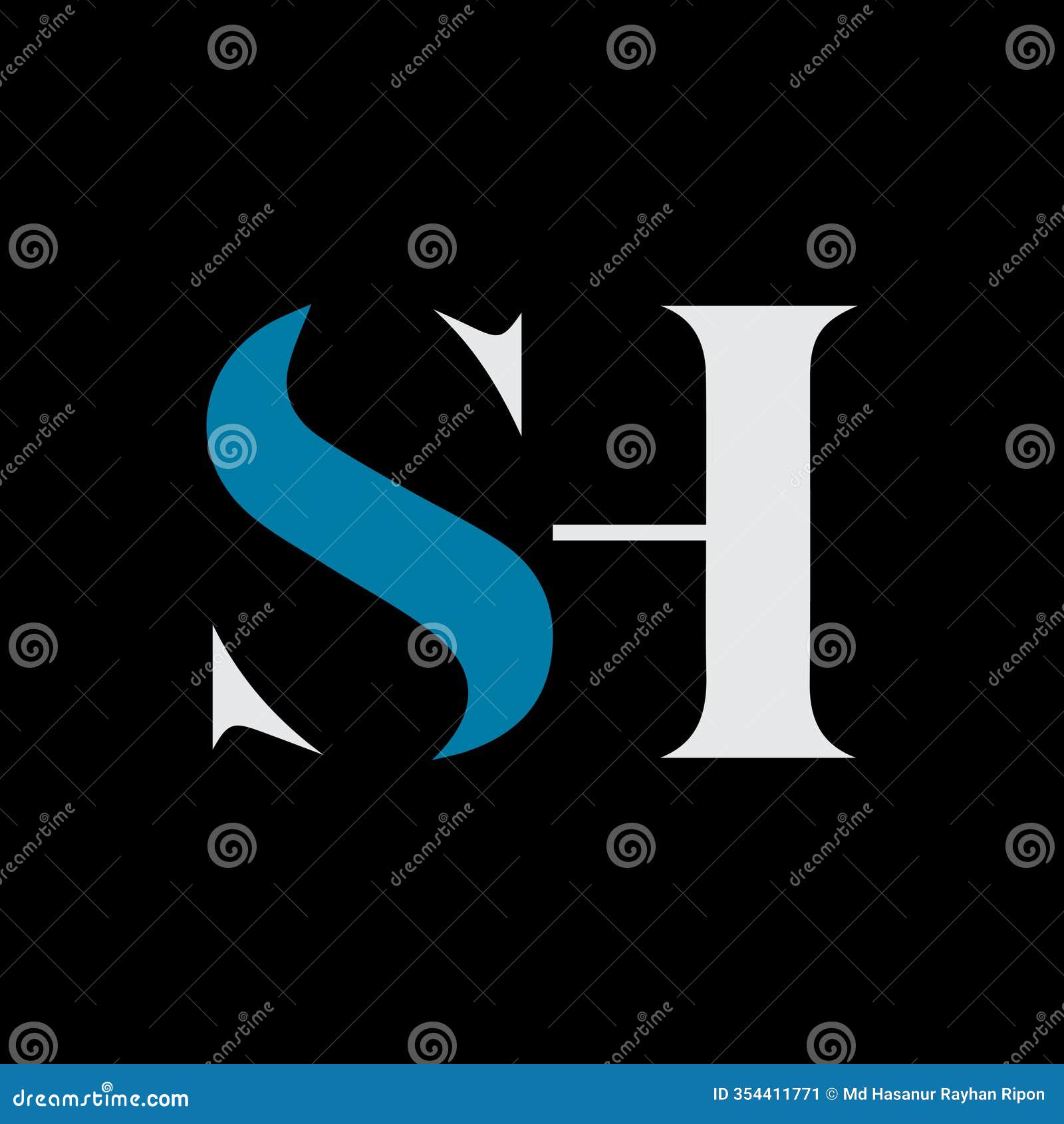 Creative SH Letter Logo Concept Stock Illustration - Illustration of ...