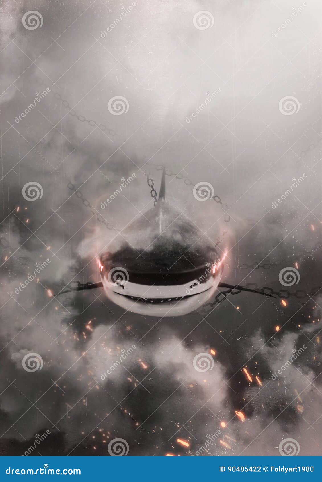 Creative shark stock illustration. Illustration of sparks - 90485422