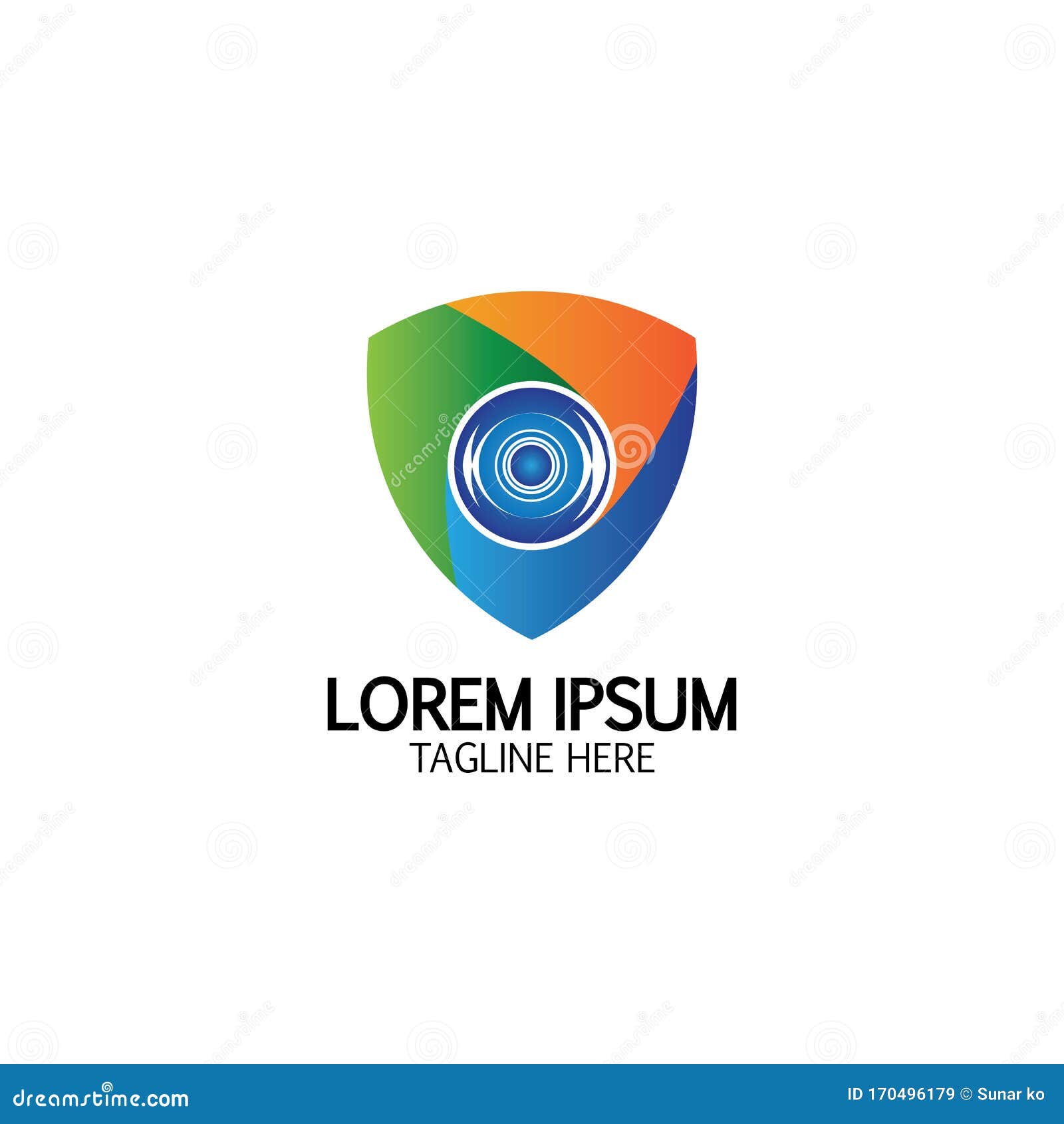 Creative Shield Eye Vision Logo Design Symbol Vector Illustration Stock ...