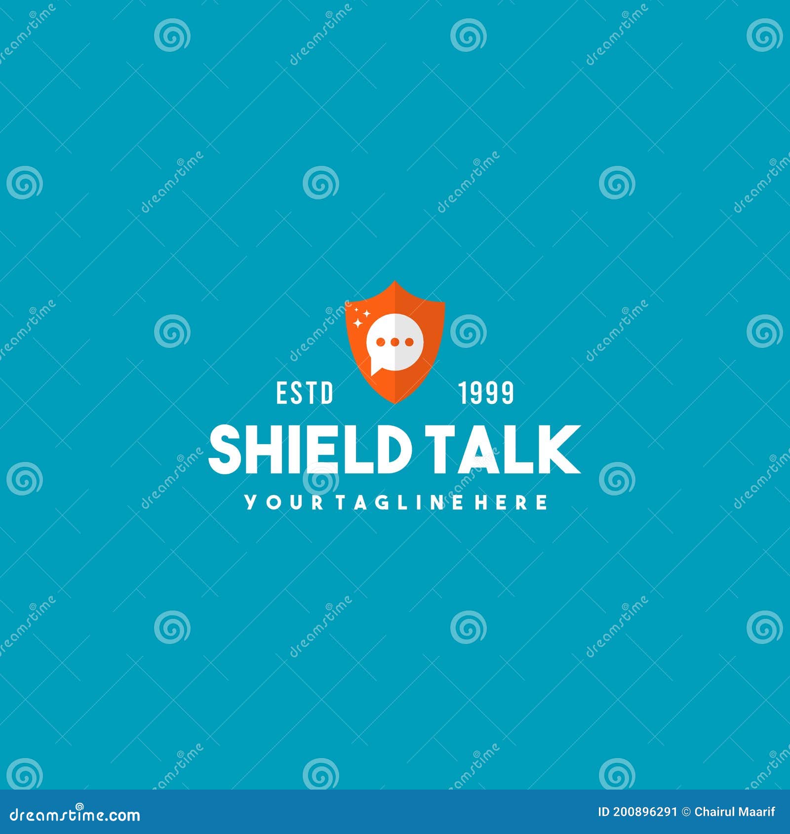 Creative Shield Talk Logo Design Stock Illustration - Illustration of ...