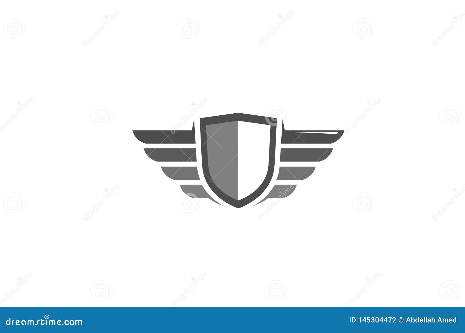 Creative Shield Wings Logo stock vector. Illustration of design - 145304472