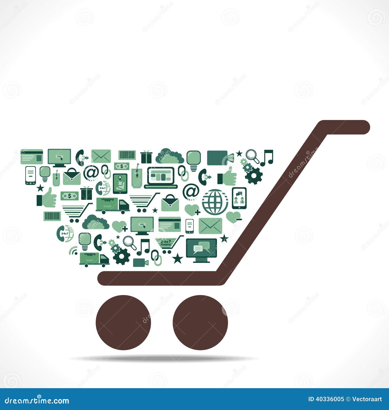 Creative Shopping Icon Design Cart Stock Vector - Illustration of gift ...