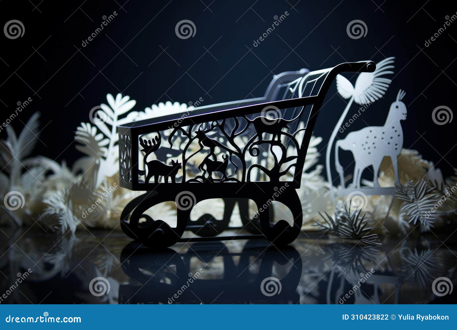 Creative Shopping Trolley Paper Style. Generate Ai Stock Illustration ...