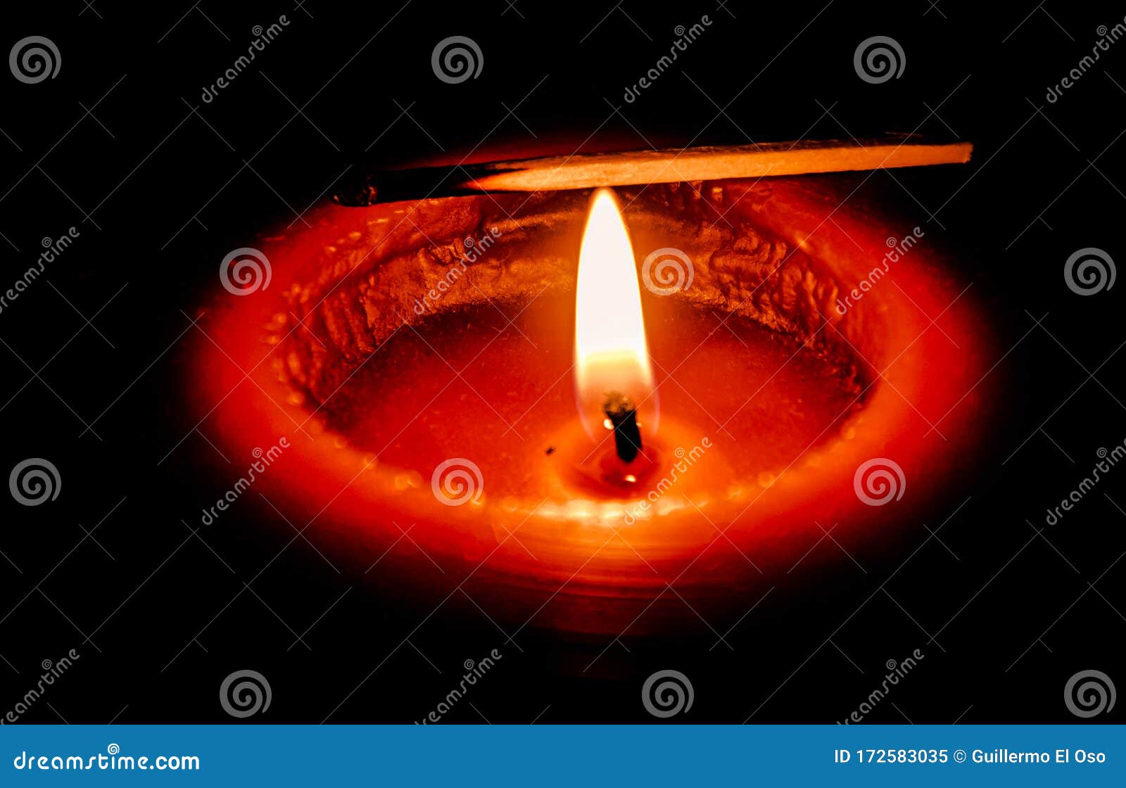 Creative Shot of a Lit Candle with Matchstick Stock Image - Image of ...