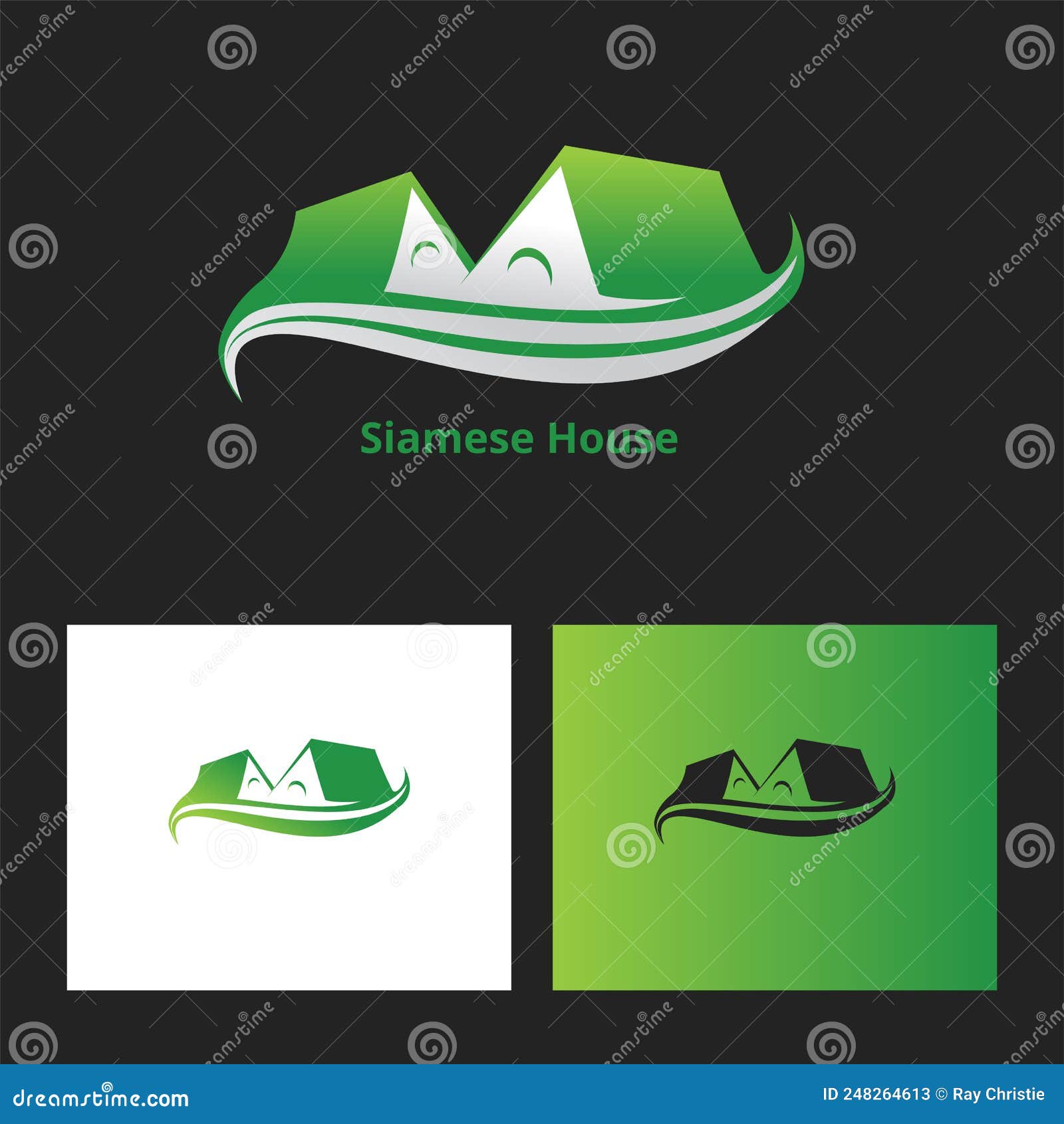 Creative Siamese House Logo or Icon Stock Vector - Illustration of ...