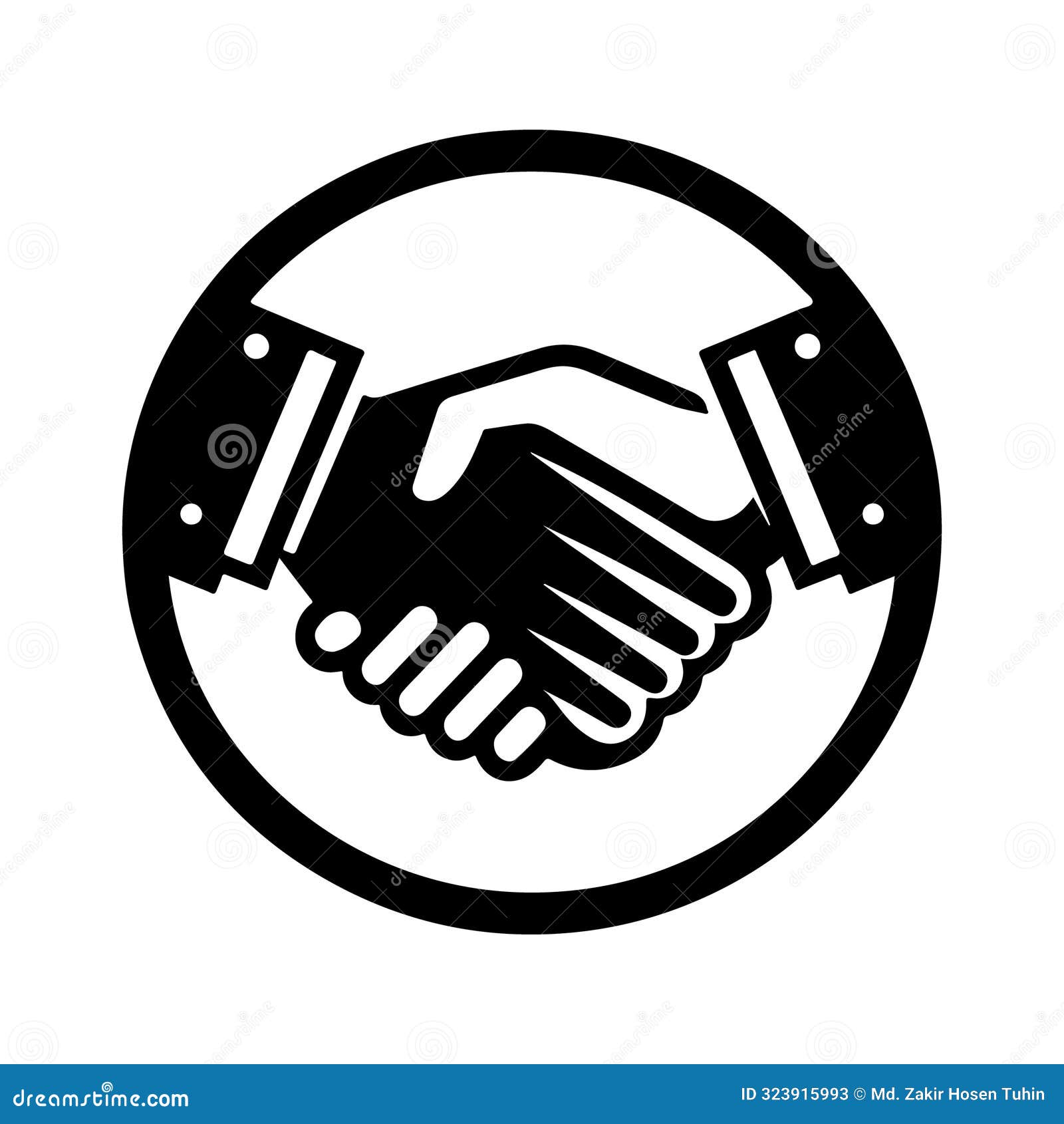 Creative Silhouette Vector Handshaking Logo and Icon Symbolizing Unity ...