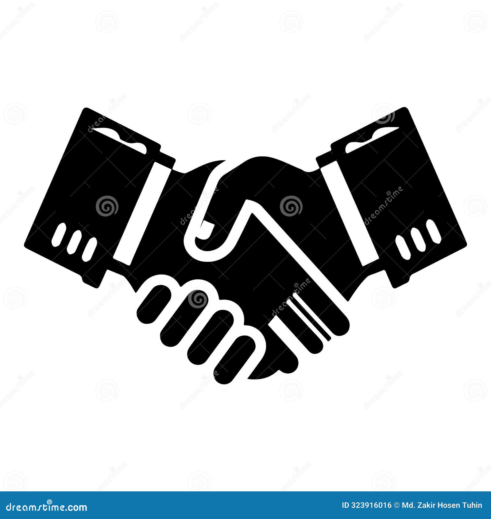Creative Silhouette Vector Handshaking Logo and Icon Symbolizing Unity ...