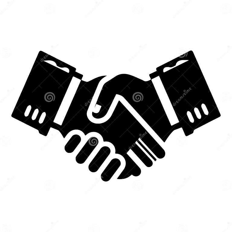 Creative Silhouette Vector Handshaking Logo and Icon Symbolizing Unity ...