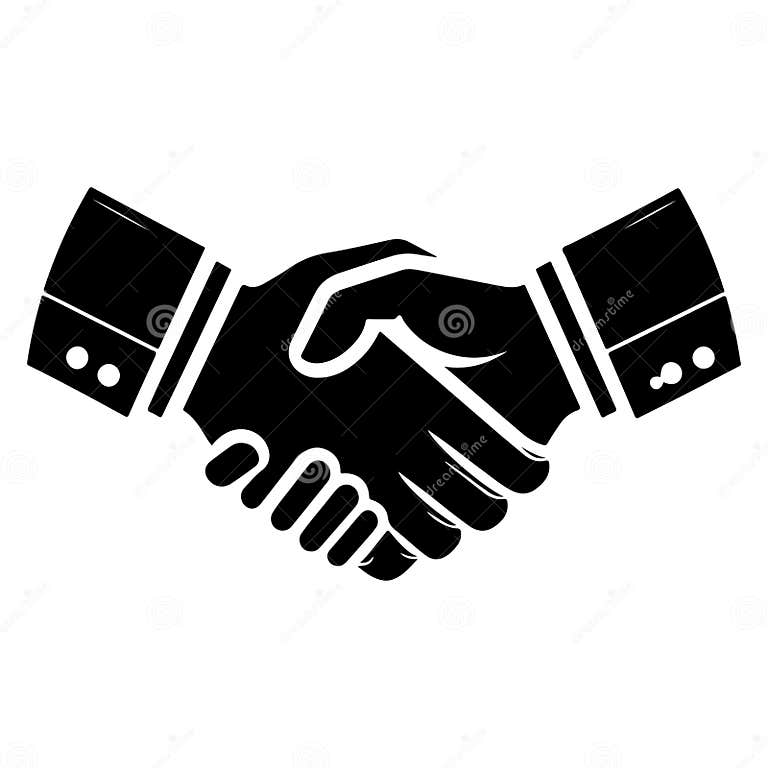 Creative Silhouette Vector Handshaking Logo and Icon Symbolizing Unity ...