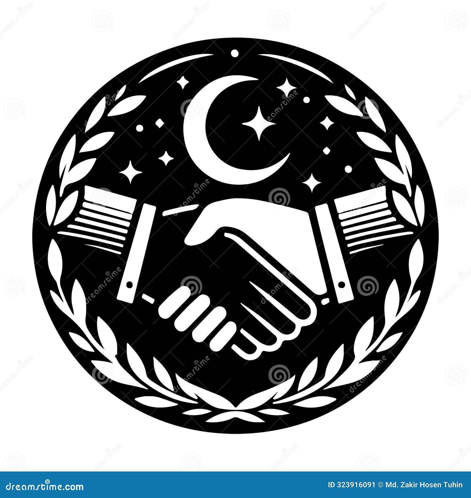 Creative Silhouette Vector Handshaking Logo and Icon Symbolizing Unity ...