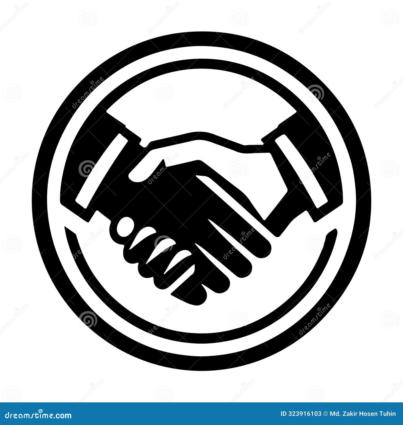 Creative Silhouette Vector Handshaking Logo and Icon Symbolizing Unity ...