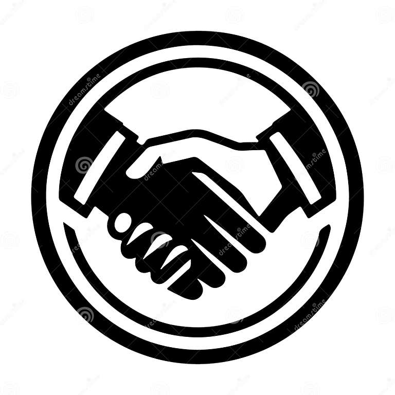 Creative Silhouette Vector Handshaking Logo and Icon Symbolizing Unity ...