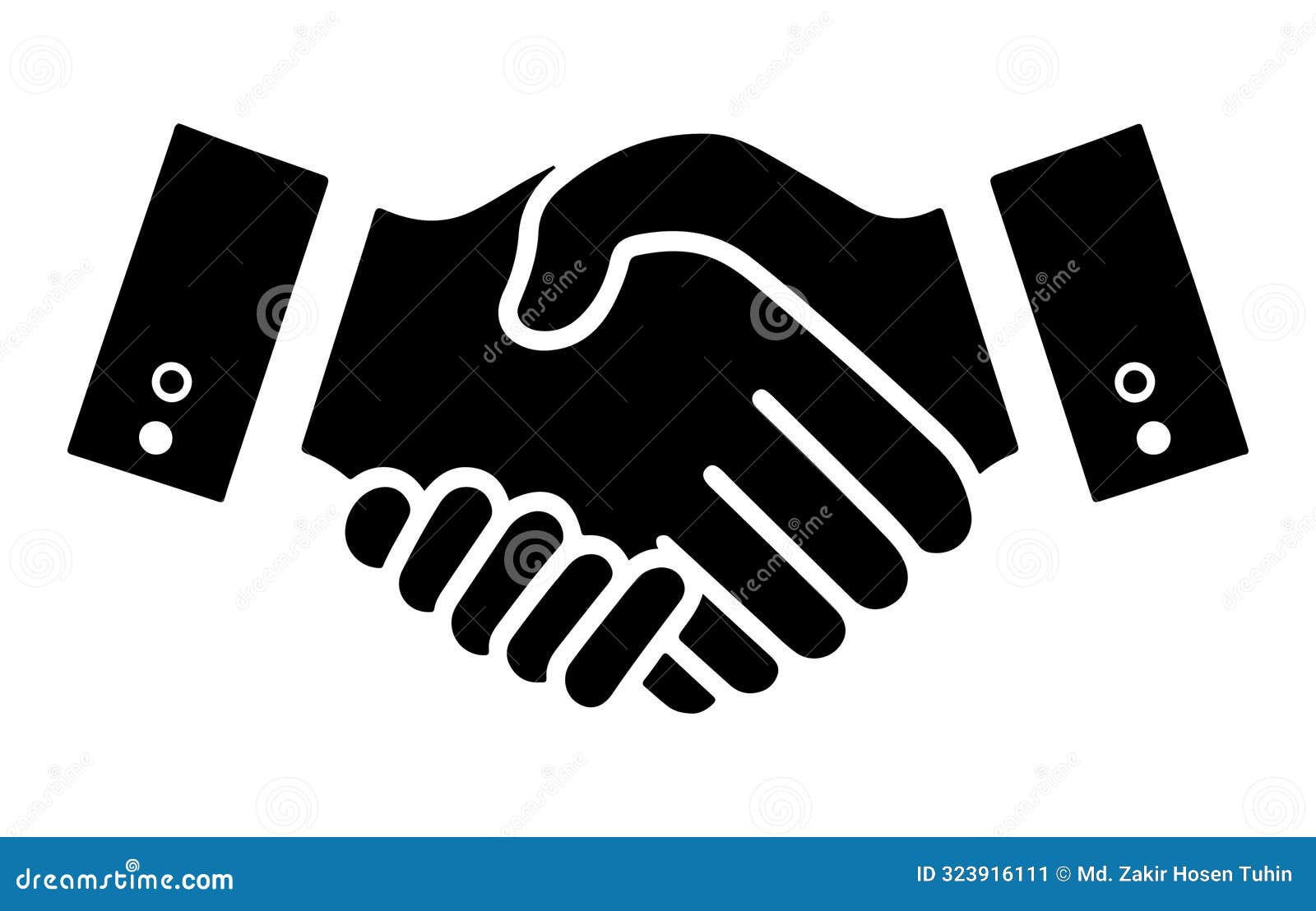 Creative Silhouette Vector Handshaking Logo and Icon Symbolizing Unity ...