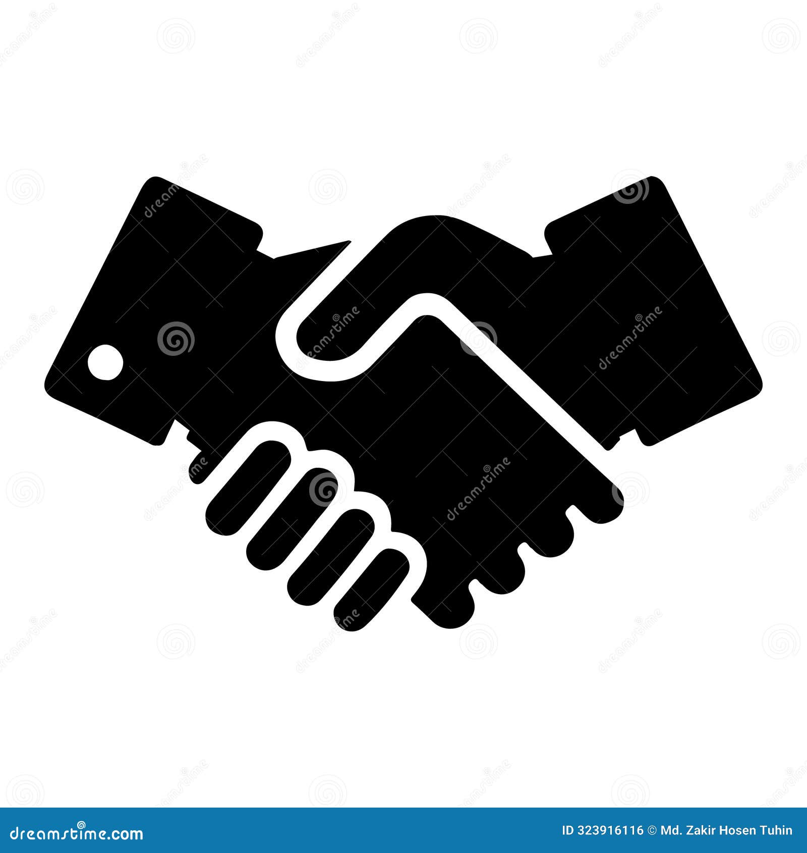 Creative Silhouette Vector Handshaking Logo and Icon Symbolizing Unity ...