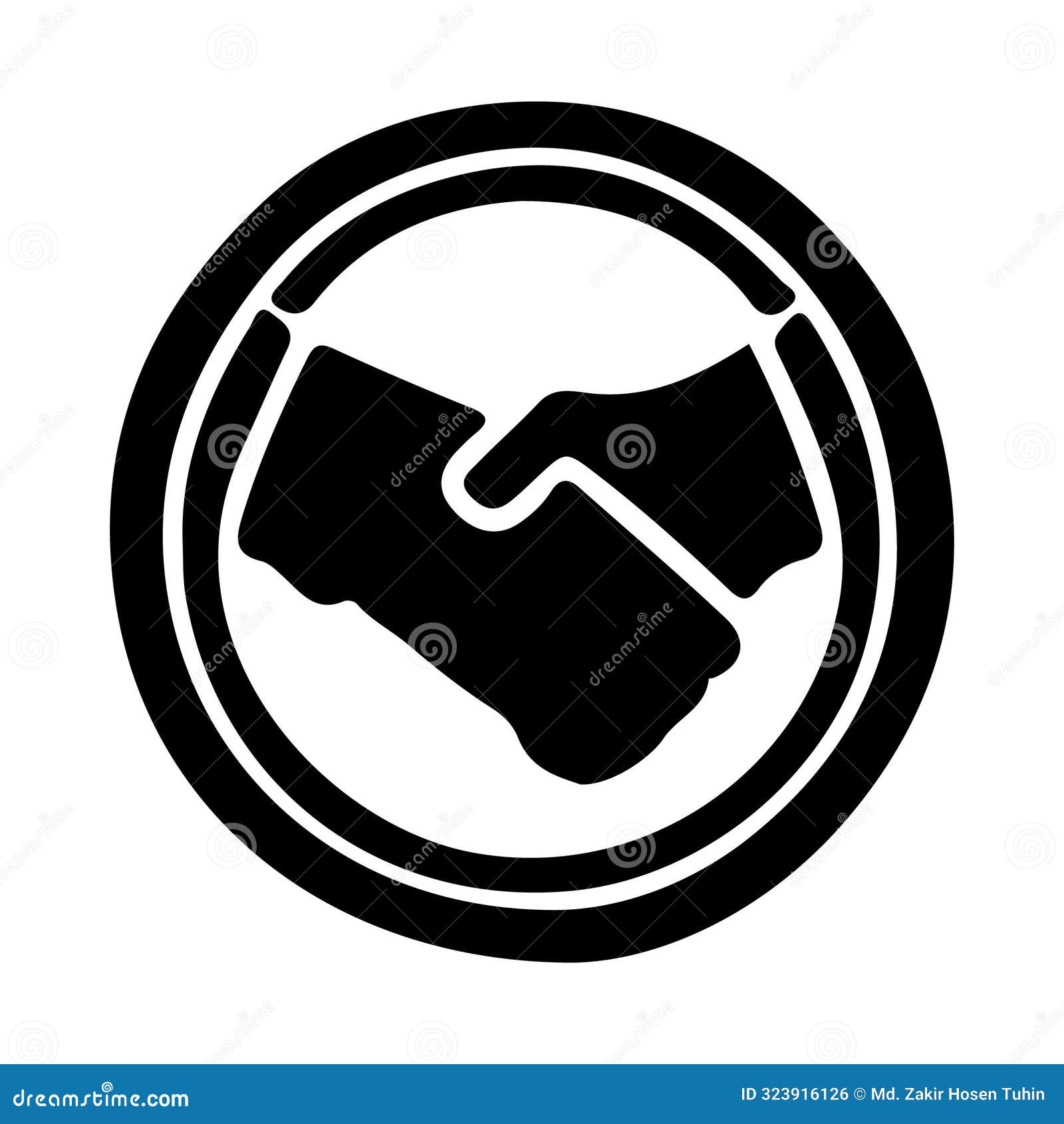 Creative Silhouette Vector Handshaking Logo and Icon Symbolizing Unity ...