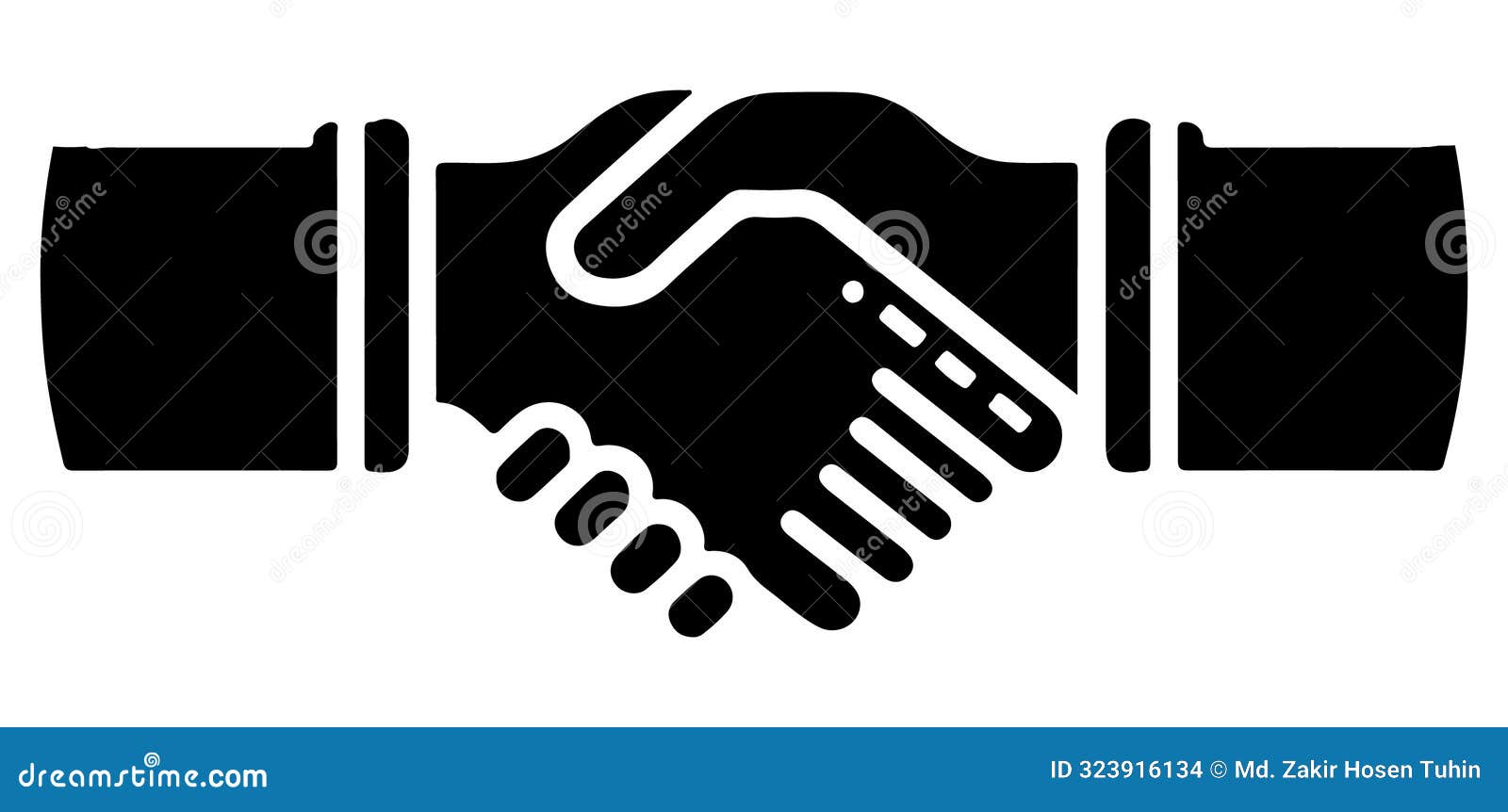Creative Silhouette Vector Handshaking Logo And Icon Symbolizing Unity ...