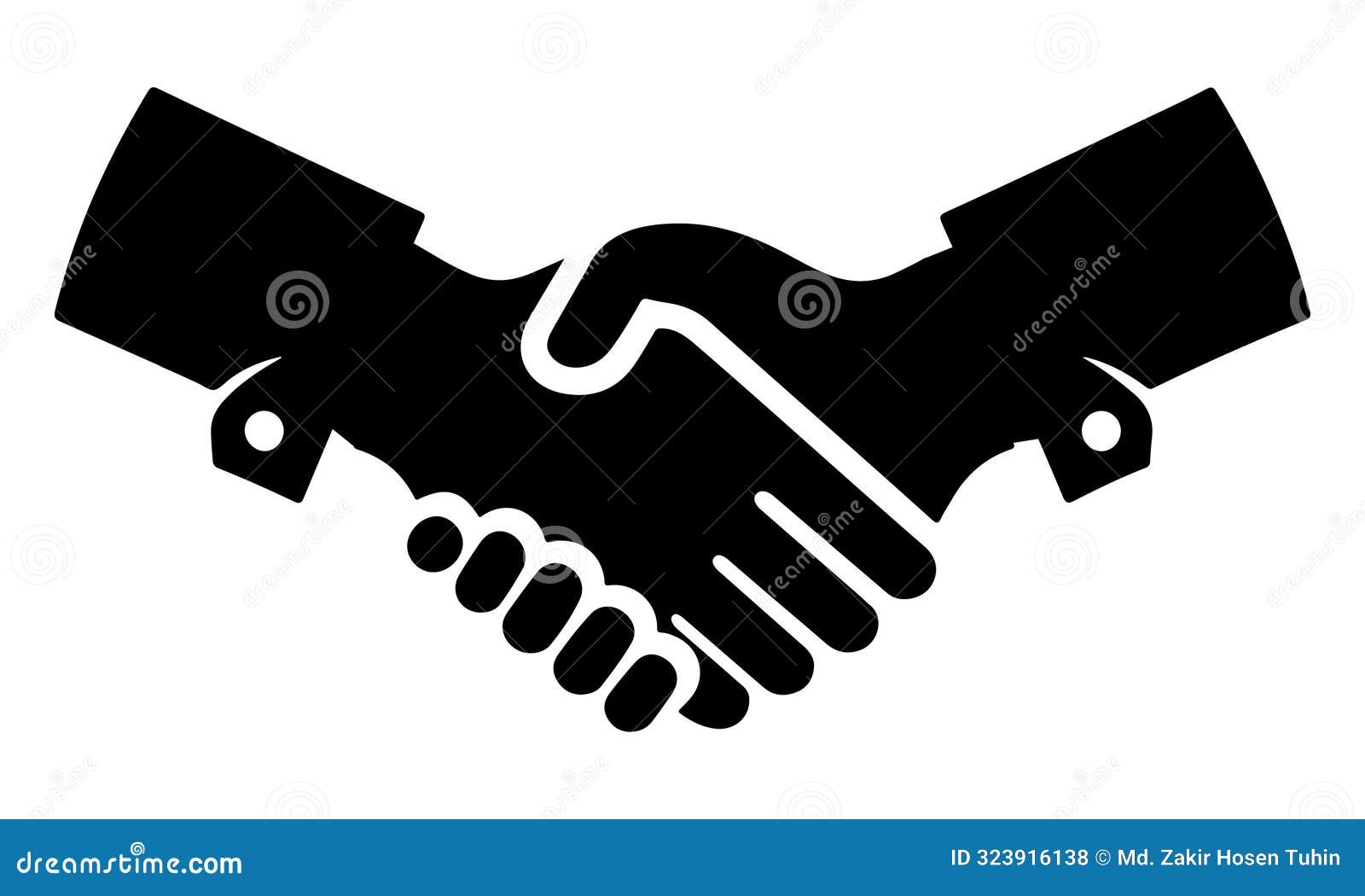 Creative Silhouette Vector Handshaking Logo and Icon Symbolizing Unity ...