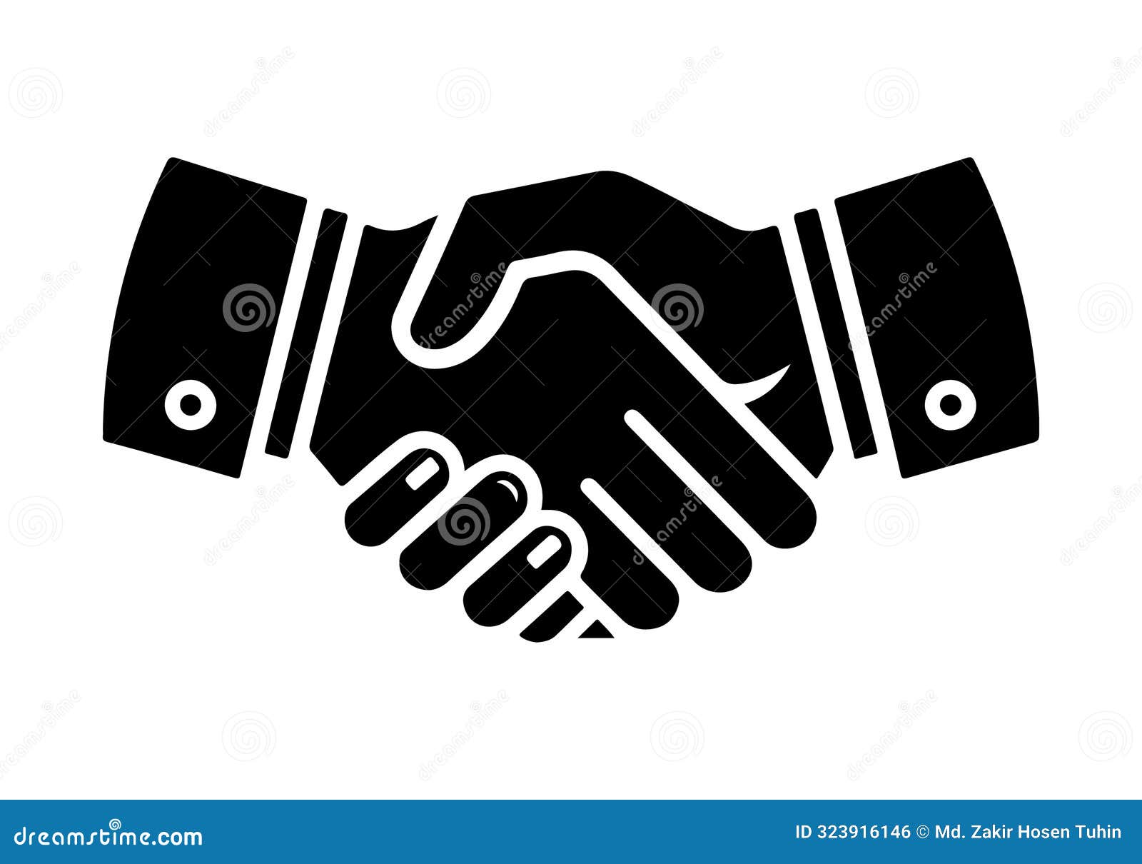 Creative Silhouette Vector Handshaking Logo and Icon Symbolizing Unity ...
