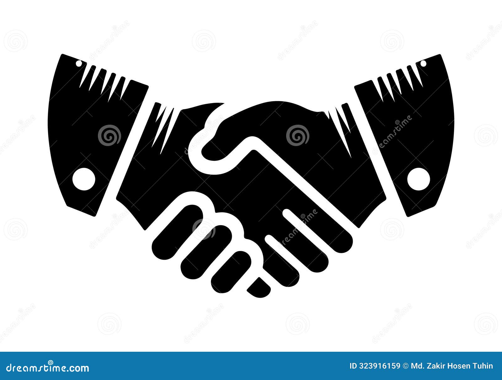 Creative Silhouette Vector Handshaking Logo and Icon Symbolizing Unity ...