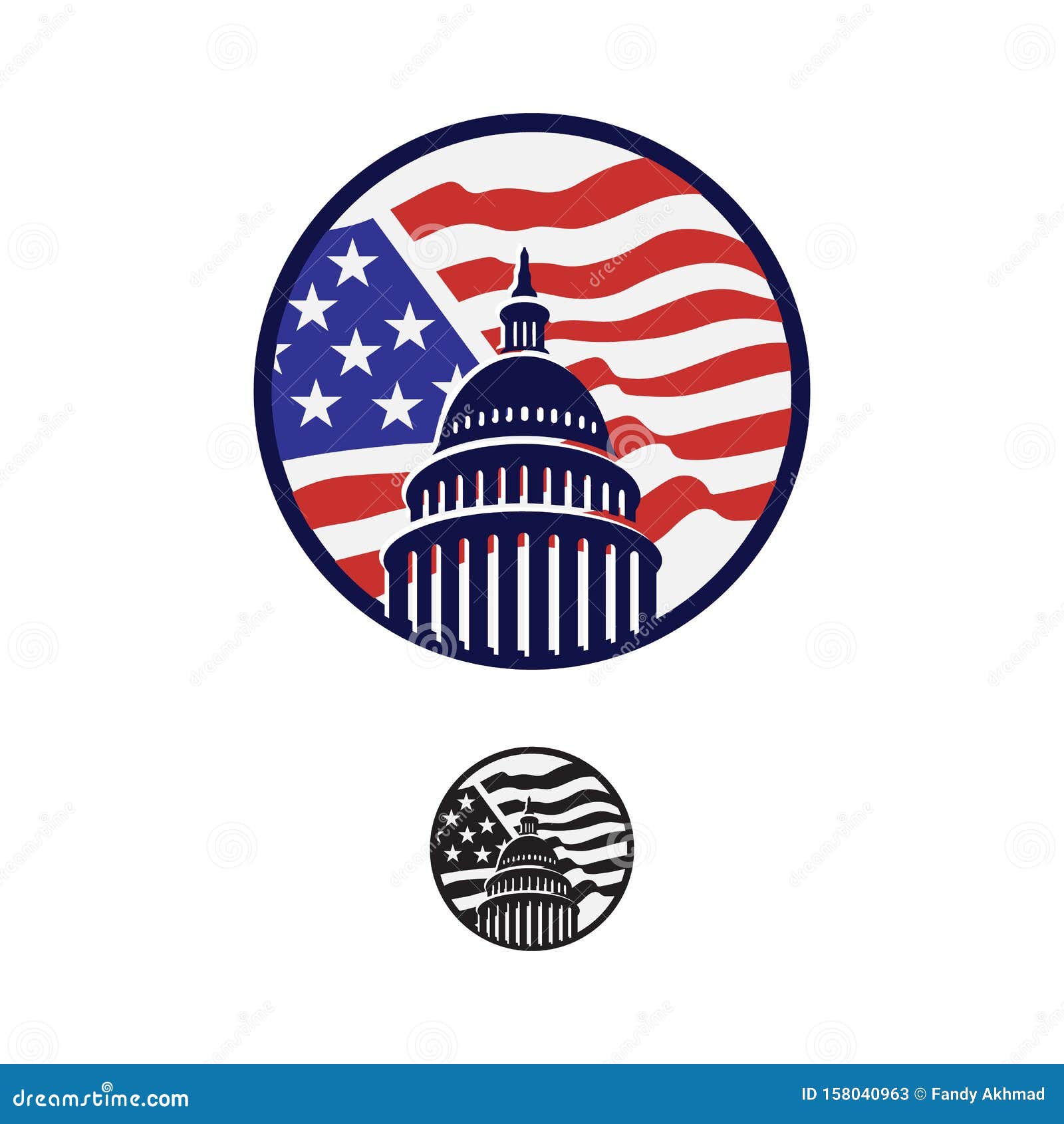 Creative Simple American Capitol Building Vector Logo Design Stock ...