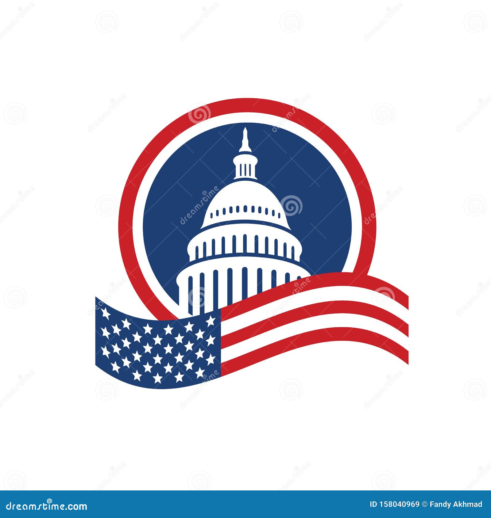 Creative Simple American Capitol Building Vector Logo Design Stock ...