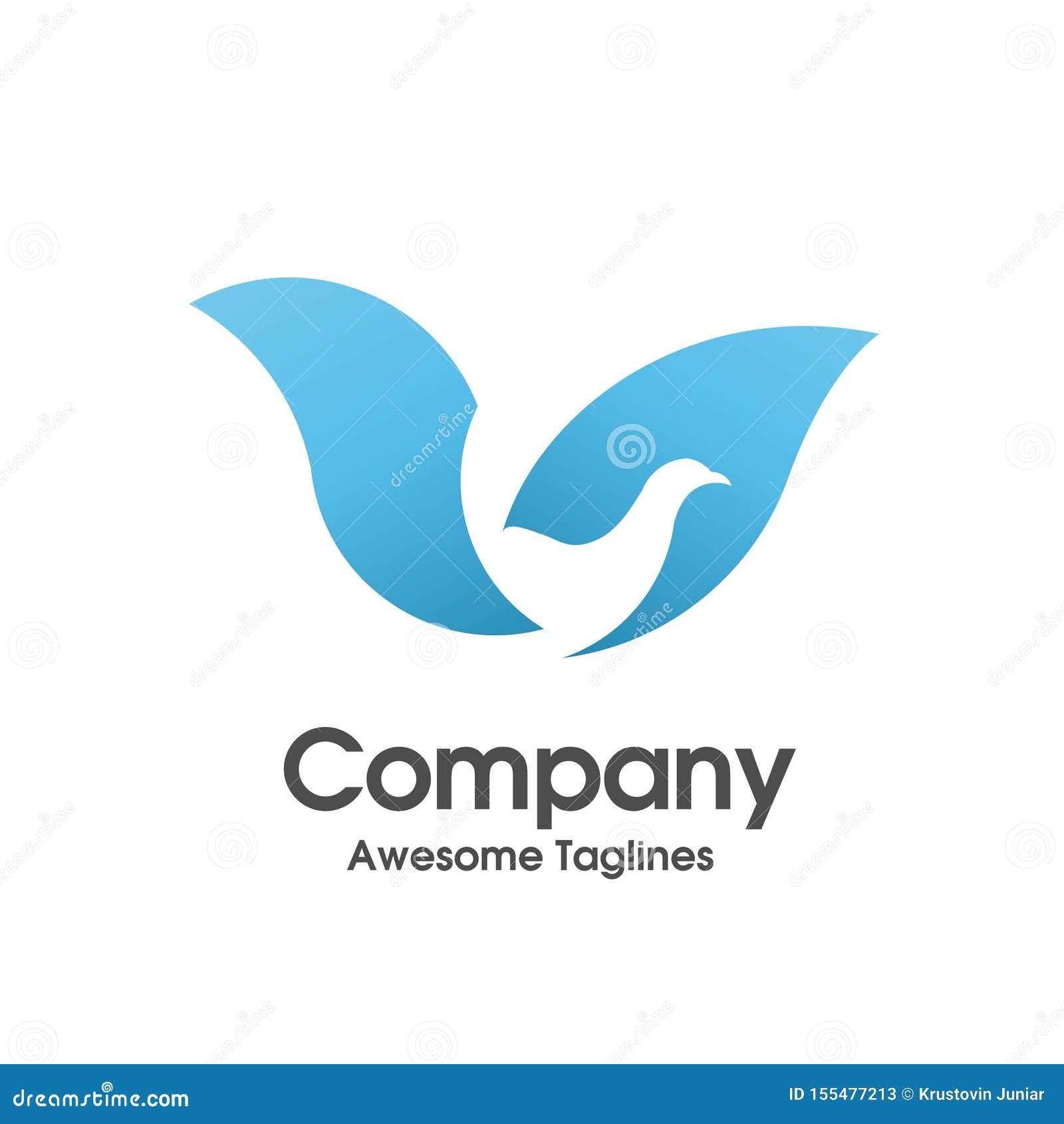 Simple Bird Blue Color Logo Template Vector Stock Vector - Illustration ...