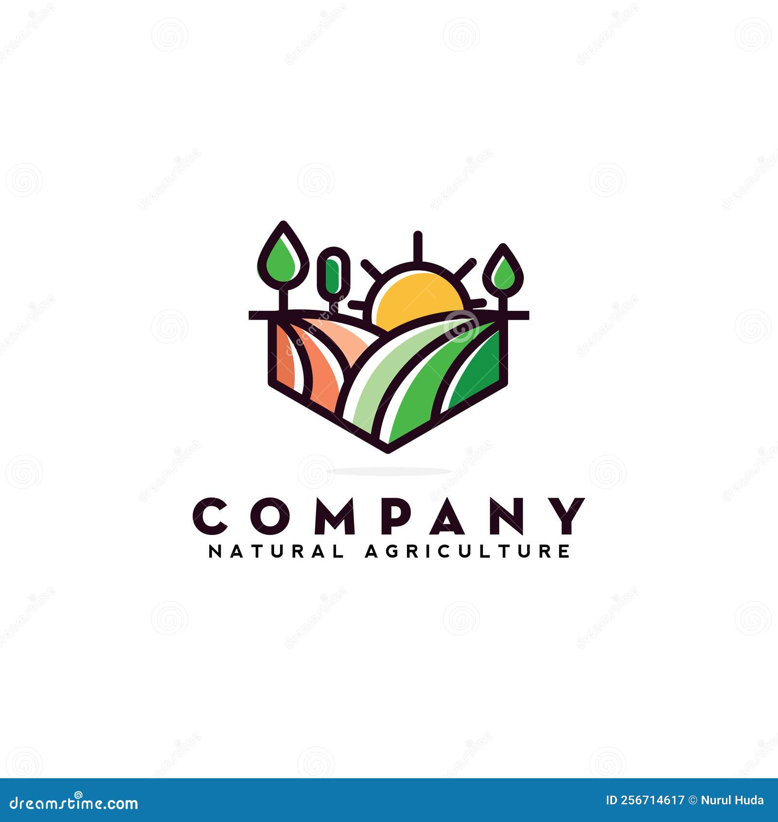 Creative Simple Farm Logo Design, Colorful Agriculture Logo Vector ...