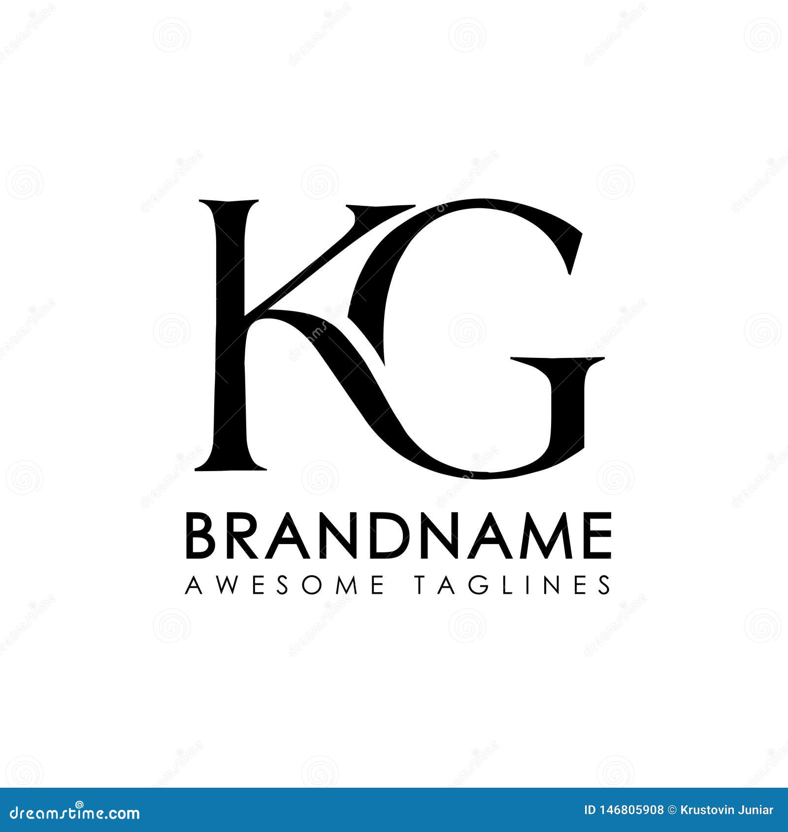 Simple Initial Letters KG Logo Stock Vector - Illustration of identity ...