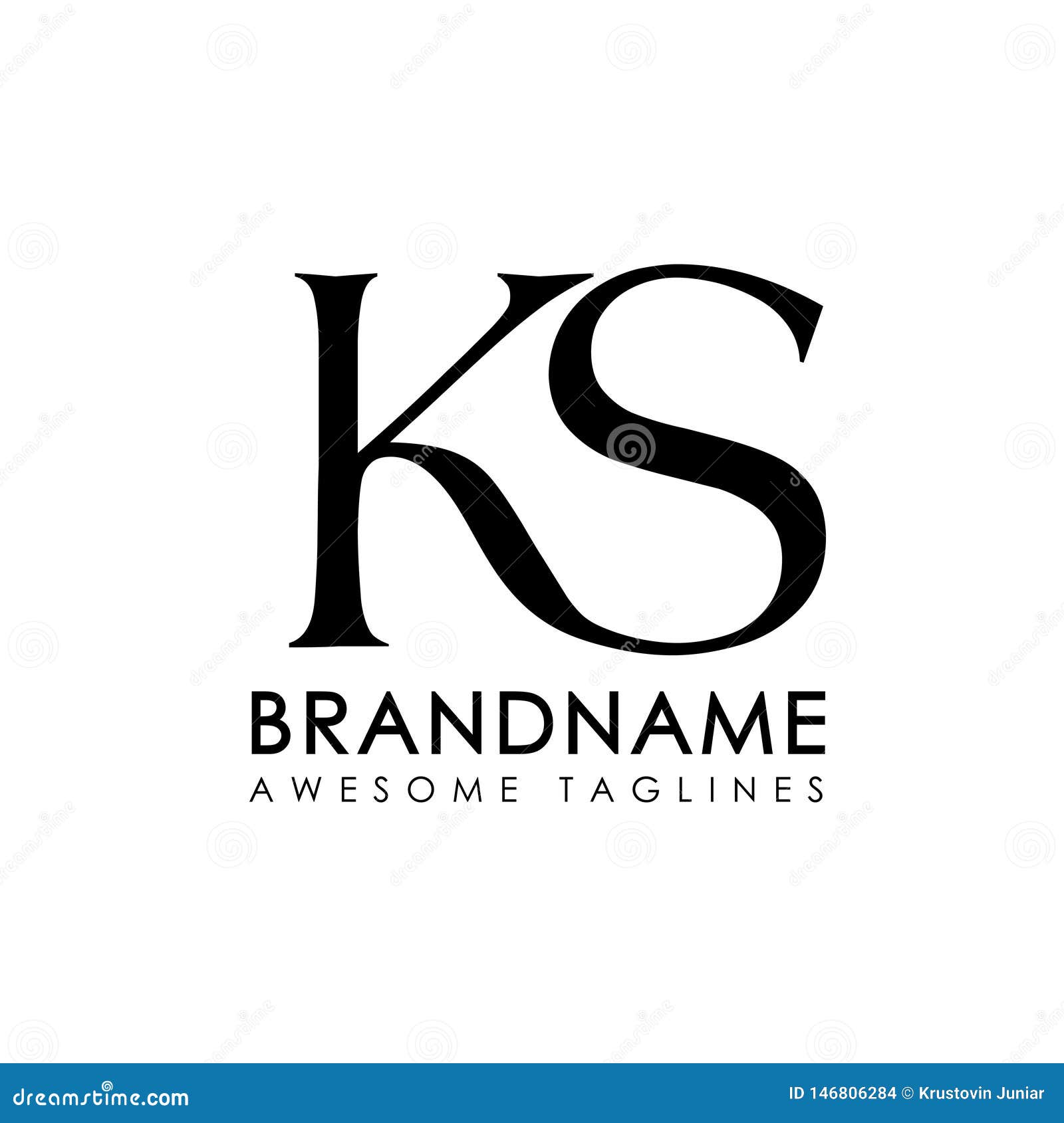 Simple Initial Letters KS Logo Stock Vector - Illustration of isolated ...