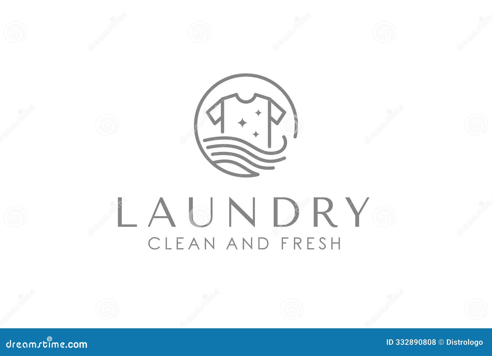 Creative Simple Laundry Logo Design Template. Clothes, Water, and ...