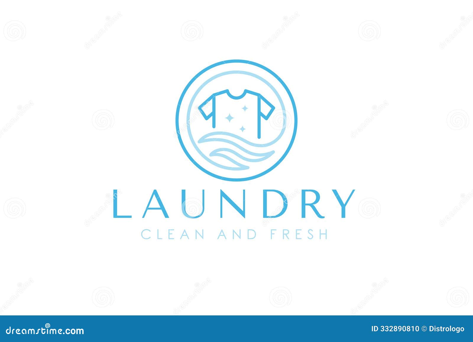 Creative Simple Laundry Logo Design Template. Clothes, Water, and ...