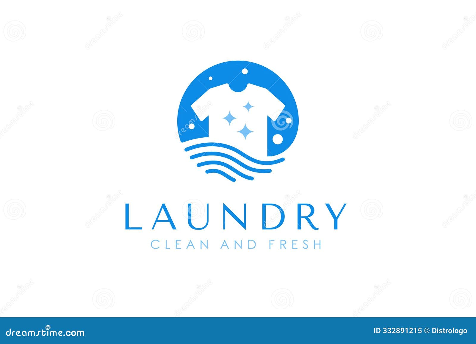 Creative Simple Laundry Logo Design Template. Clothes, Water, and ...