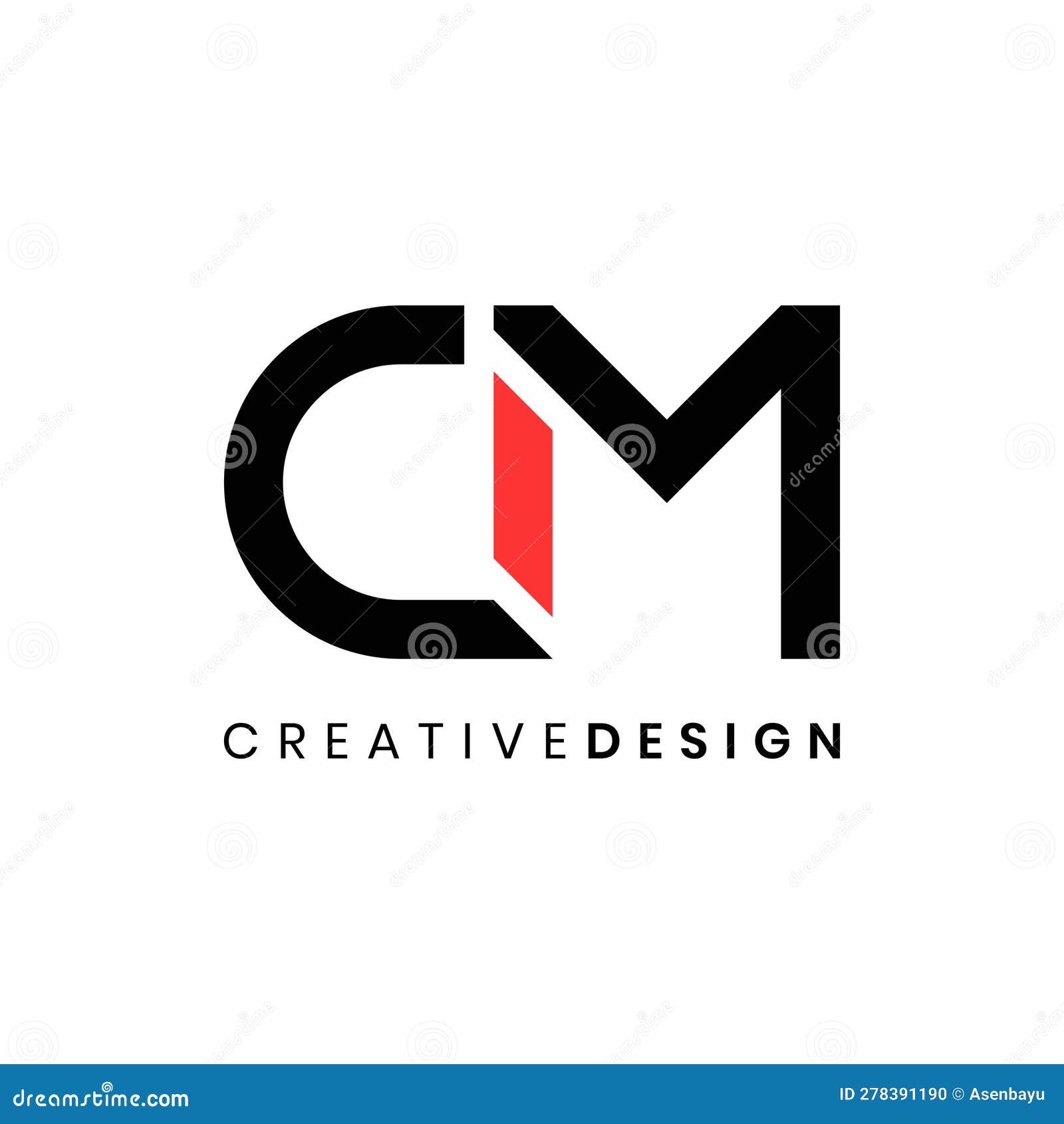 Creative Simple Letter CM Logo Design Vector Stock Vector ...